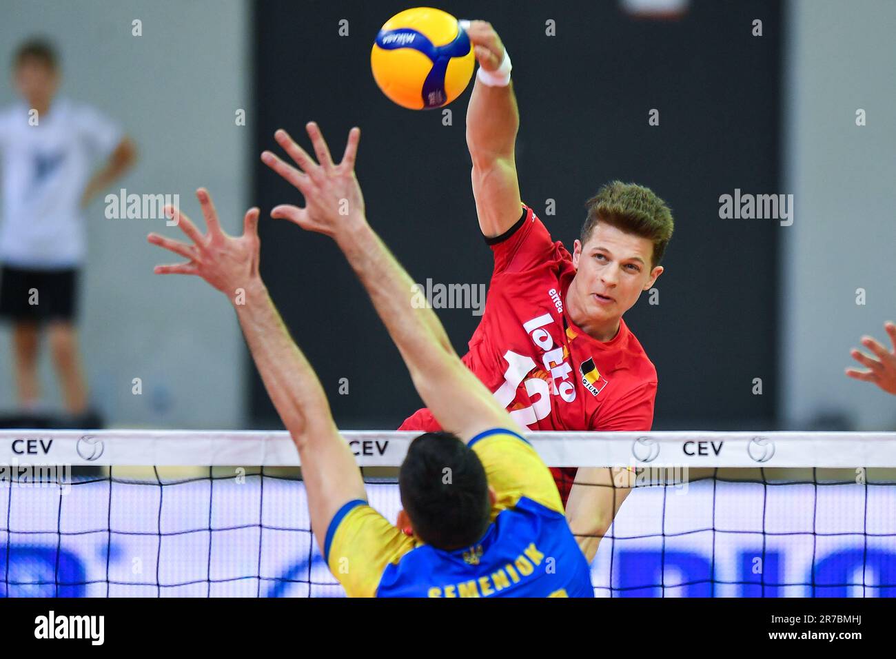 Lodz, Poland. 14th June, 2023. Seppe Rotty during the CEV Volleyball ...