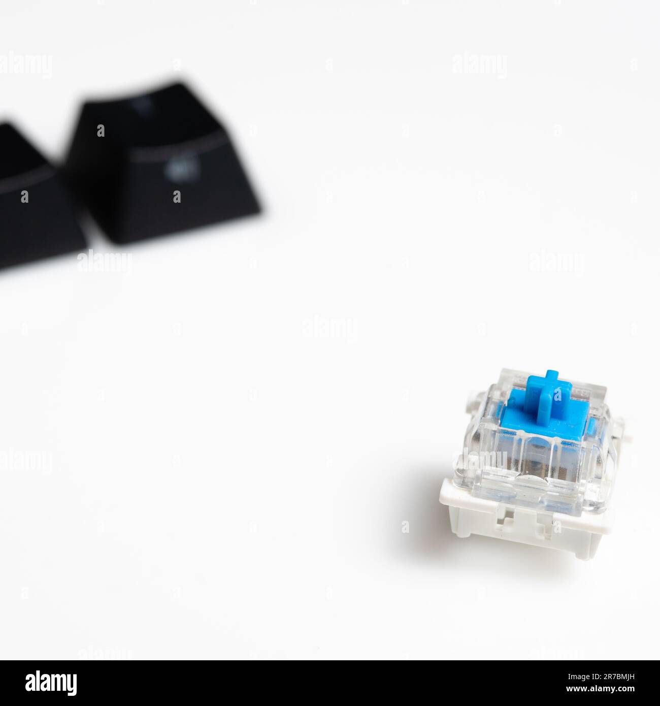 Isolated Blue Key switch For Keyboard on White Background Stock Photo ...