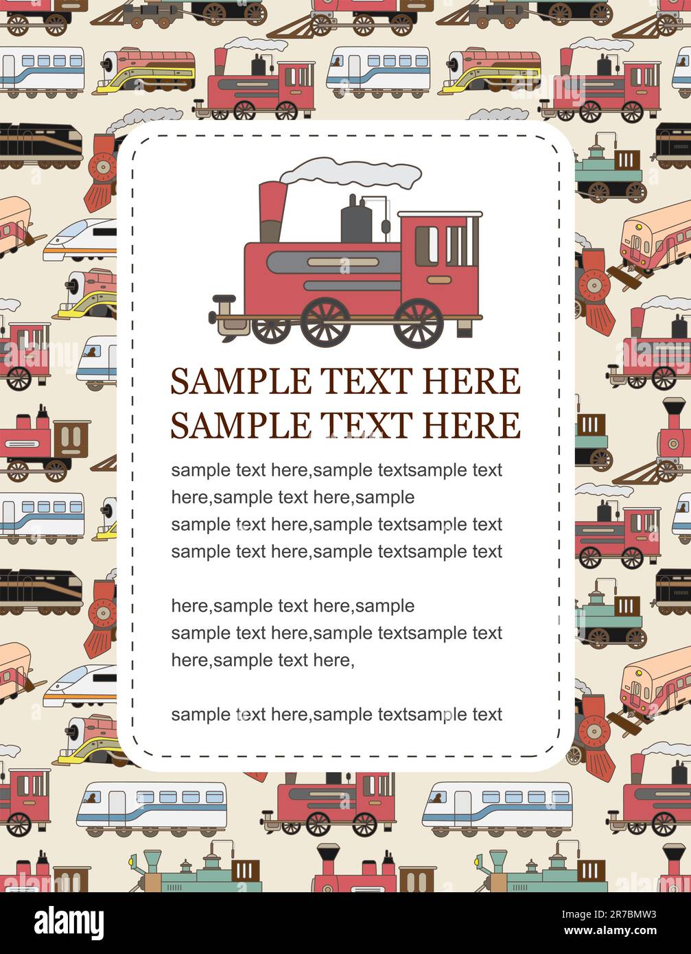 cartoon train card Stock Vector Image & Art - Alamy