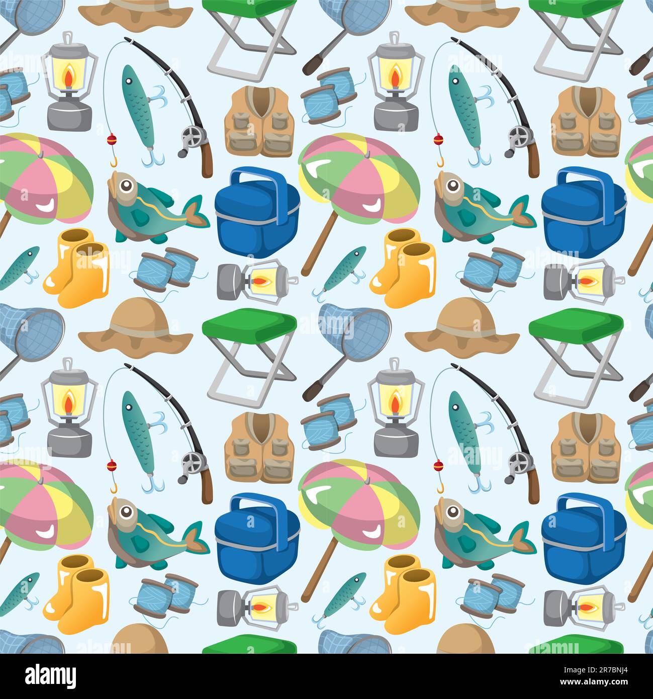 cartoon Fishing seamless pattern Stock Vector Image & Art - Alamy