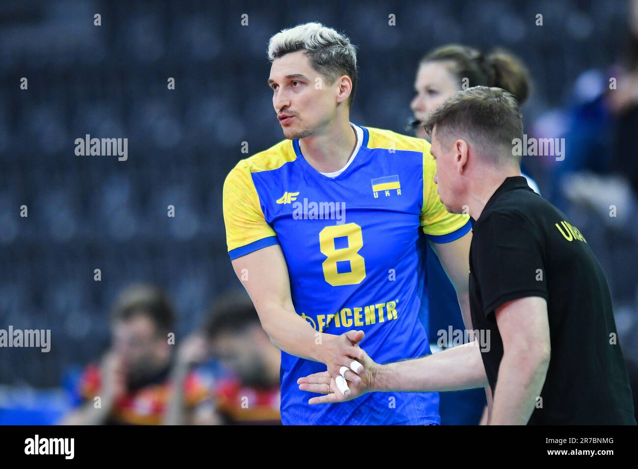 Lodz, Poland. 14th June, 2023. Dmytro Teryomenko during the CEV Volleyball European Golden ...