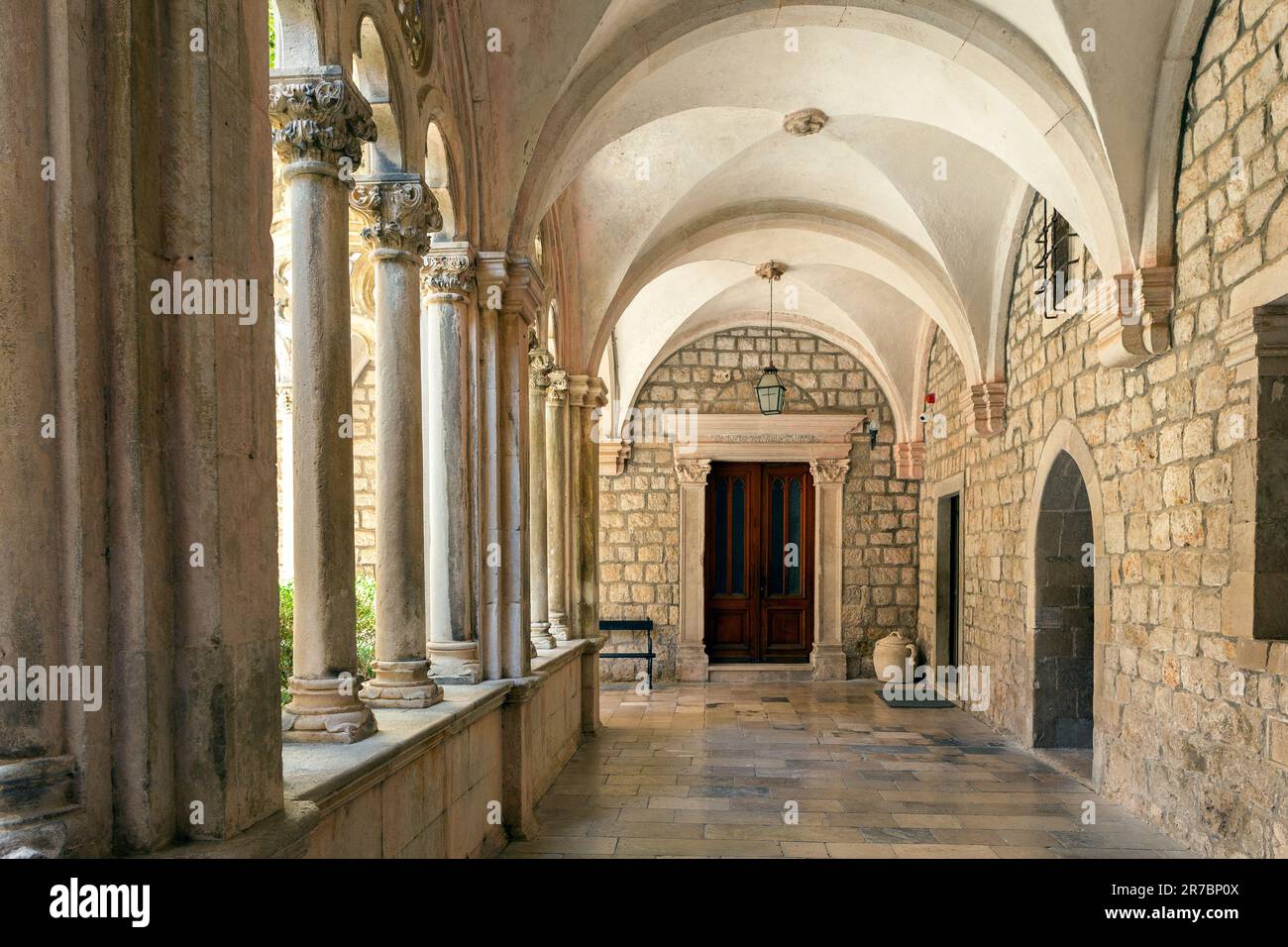 Beautiful View of the Dominican Monastery Courtyard in Dubrovnik ...