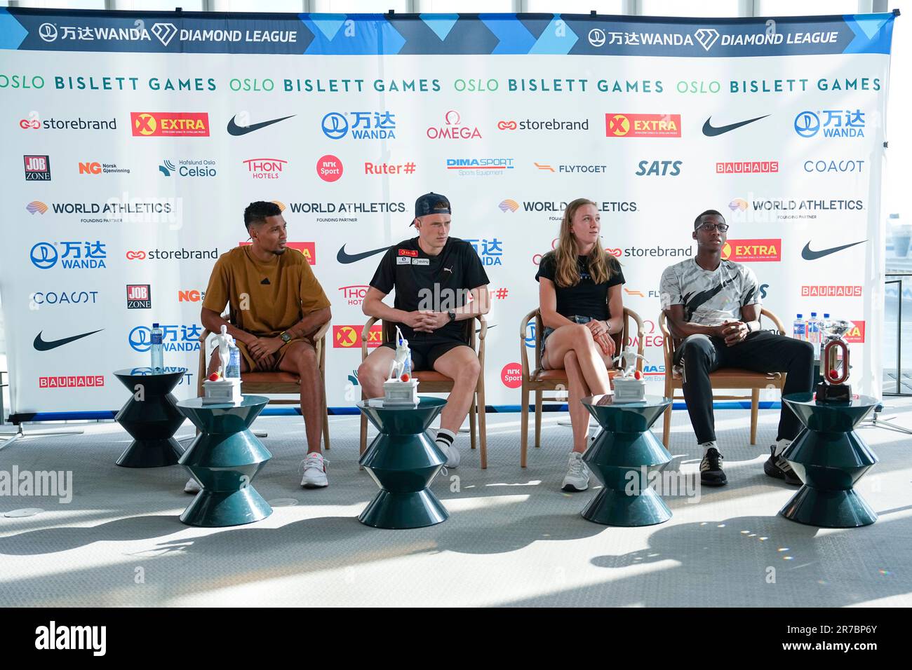 Oslo 20230614.(L-R) South African Wayde van Niekerk, Karsten Warholm ...