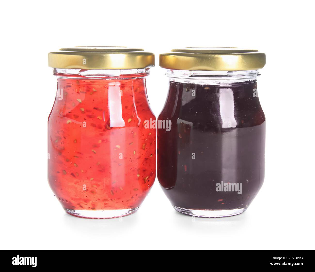 Raspberry strawberry jam jars Cut Out Stock Images & Pictures - Alamy