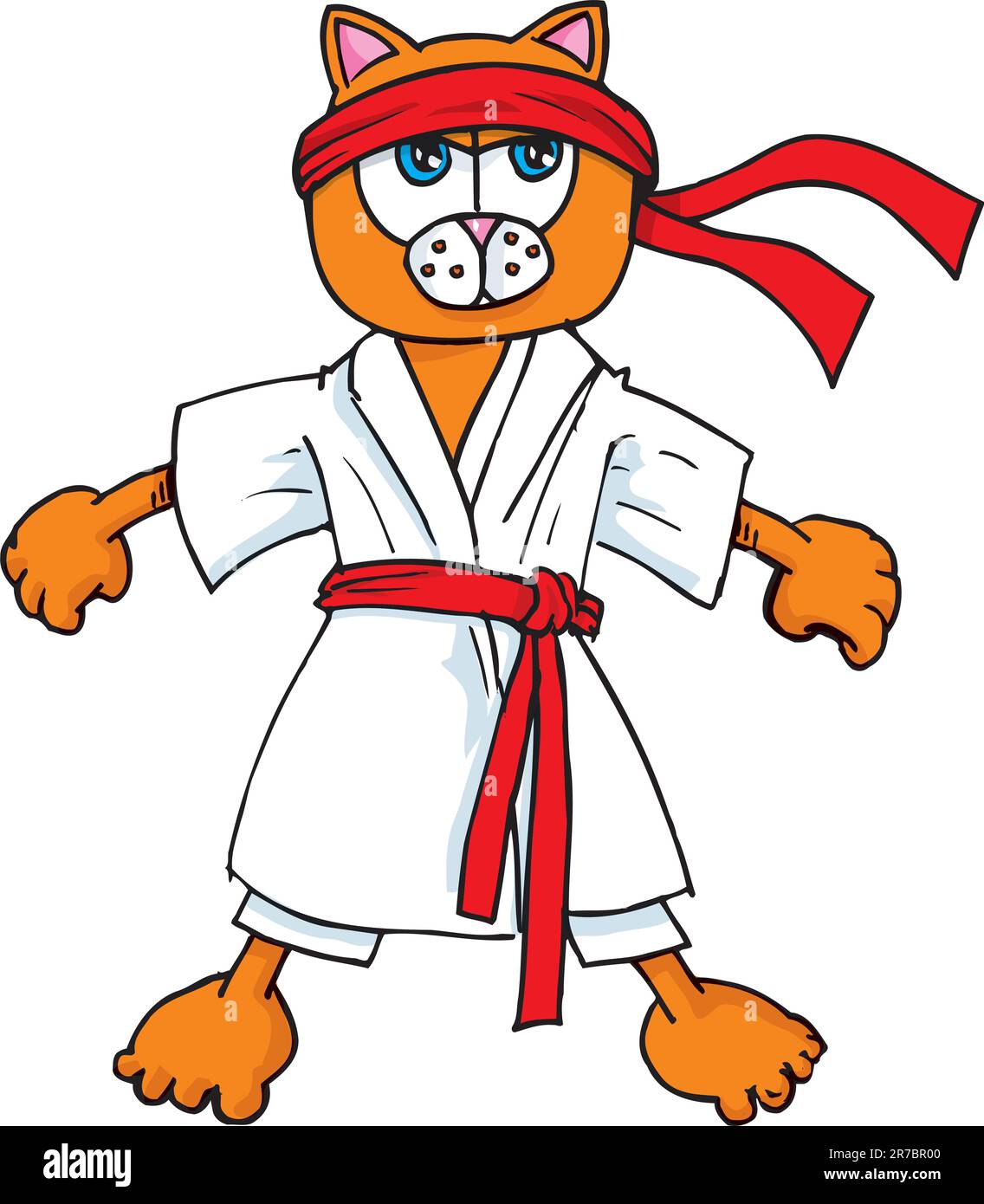 Karate fighter in white Stock Vector Images - Alamy