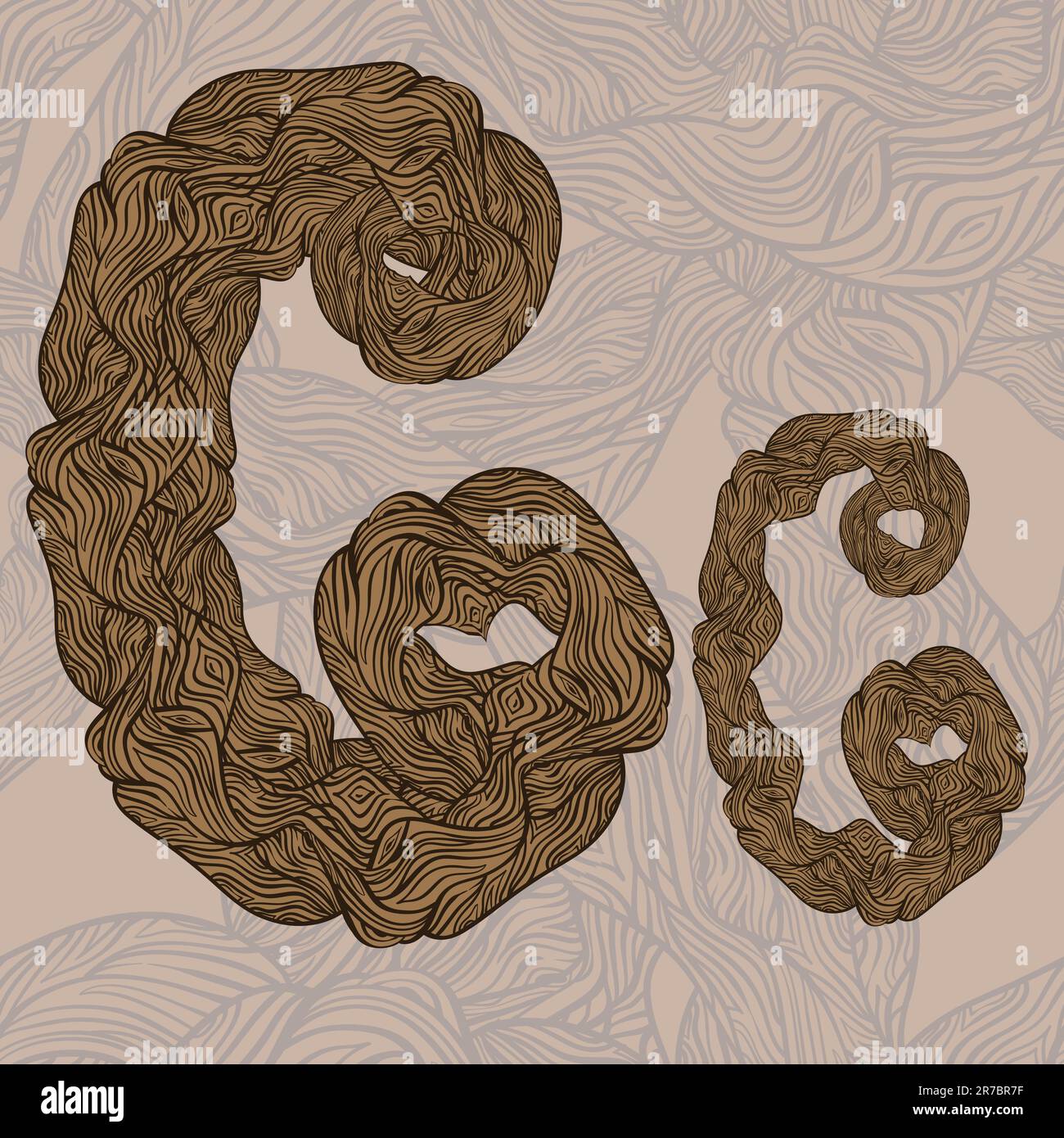 vector "C" letter of oak tree wooden texture on seamless wooden ...