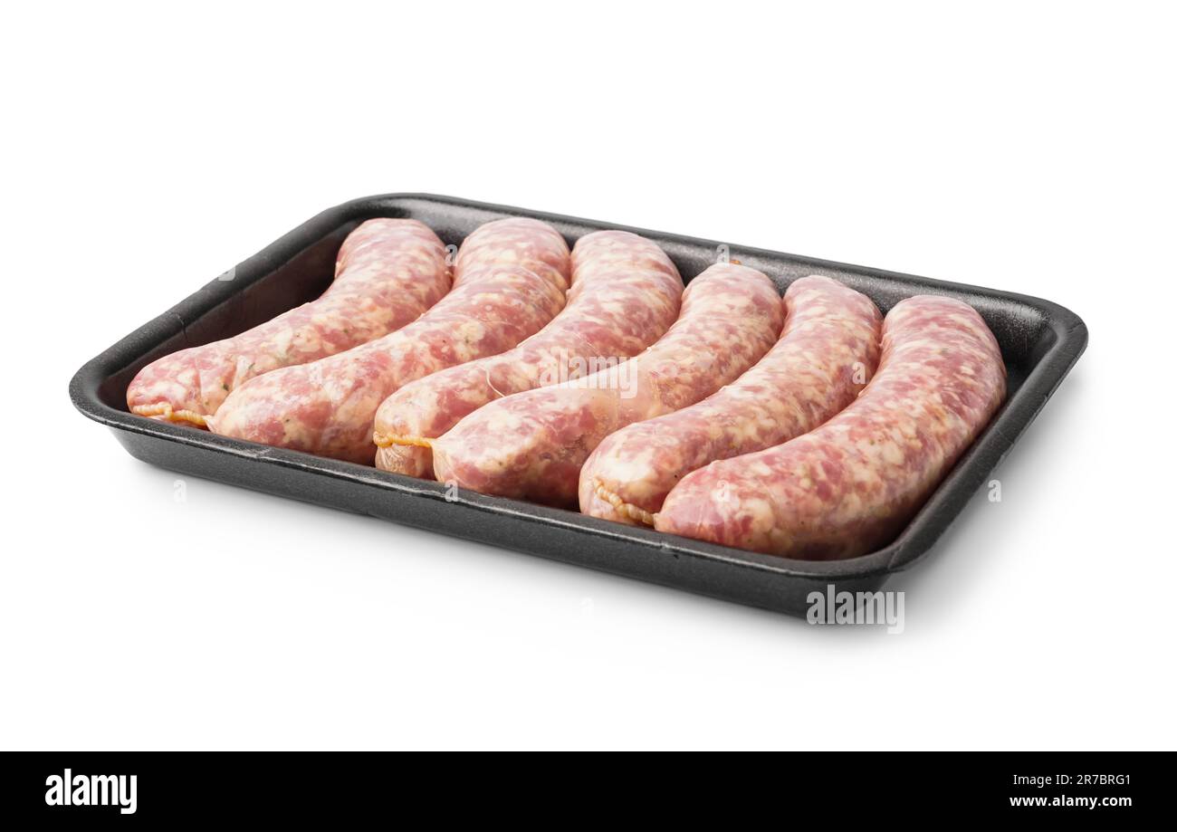 Raw bavarian sausages on Cut Out Stock Images & Pictures - Alamy