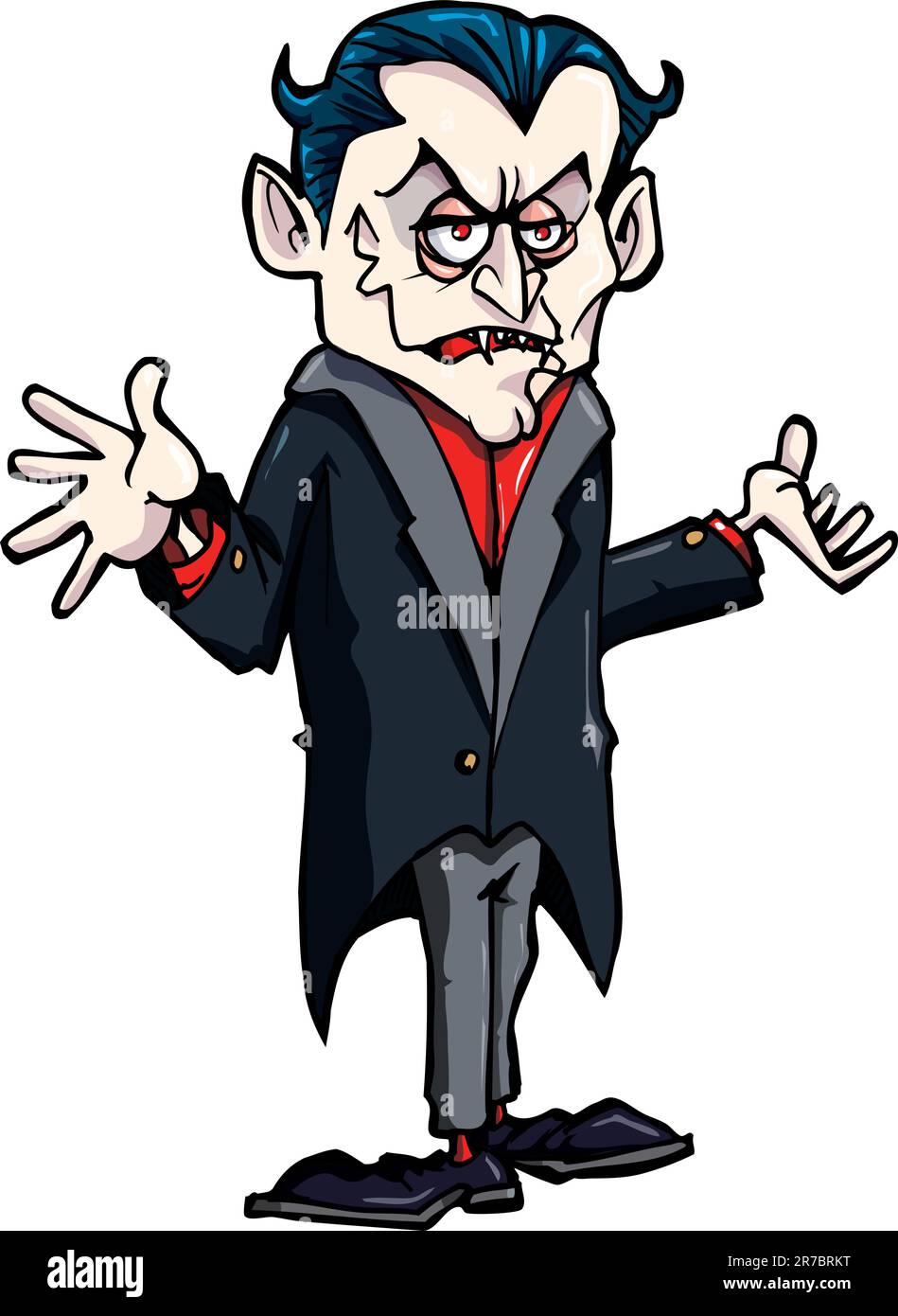 Cartoon of smiling dracula. Isolated on white Stock Vector Image & Art ...