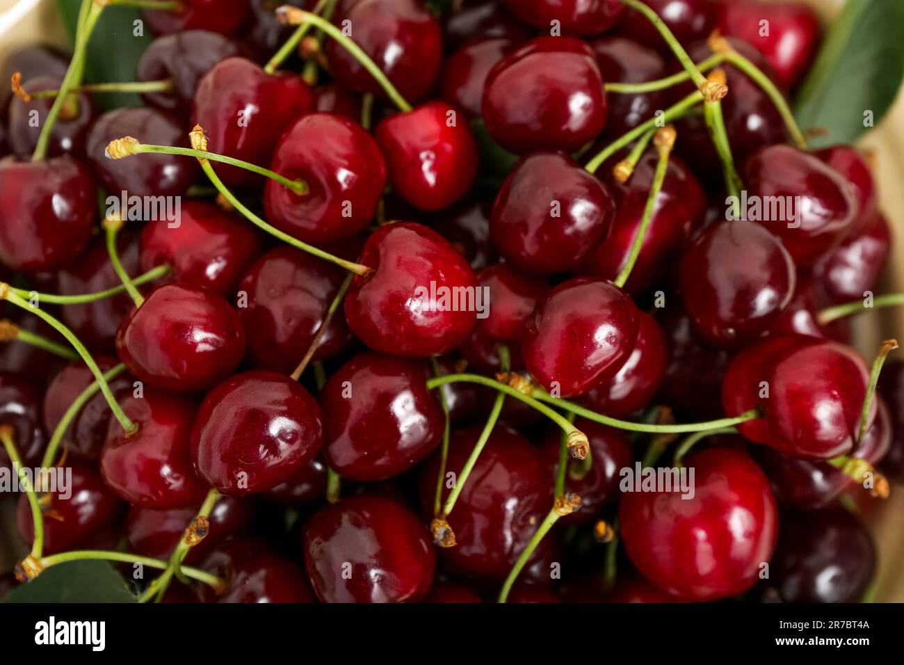 Texture of sweet cherries as background, closeup Stock Photo - Alamy