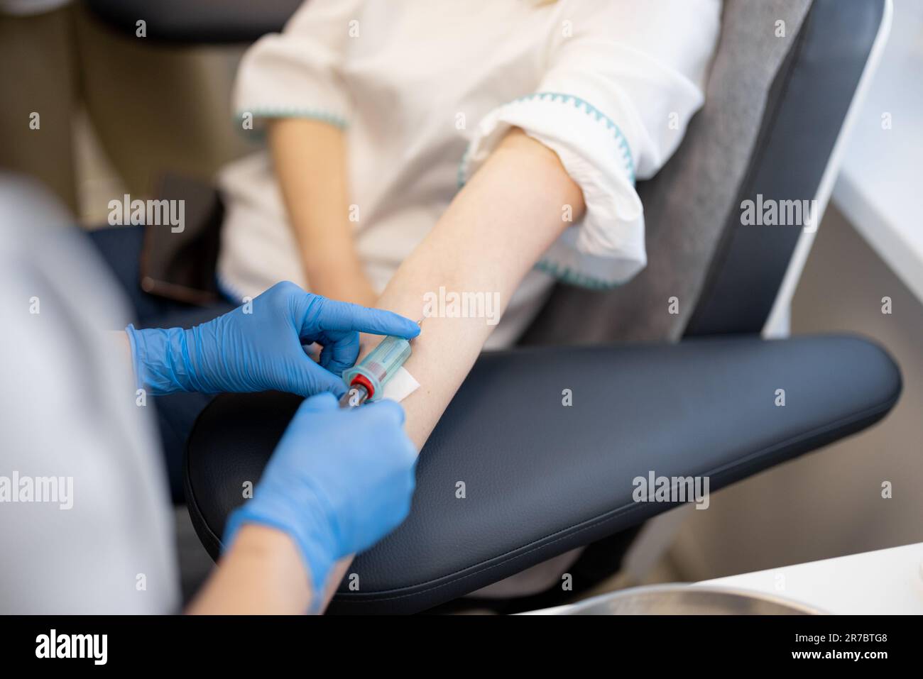 Process of taking blood for test Stock Photo - Alamy