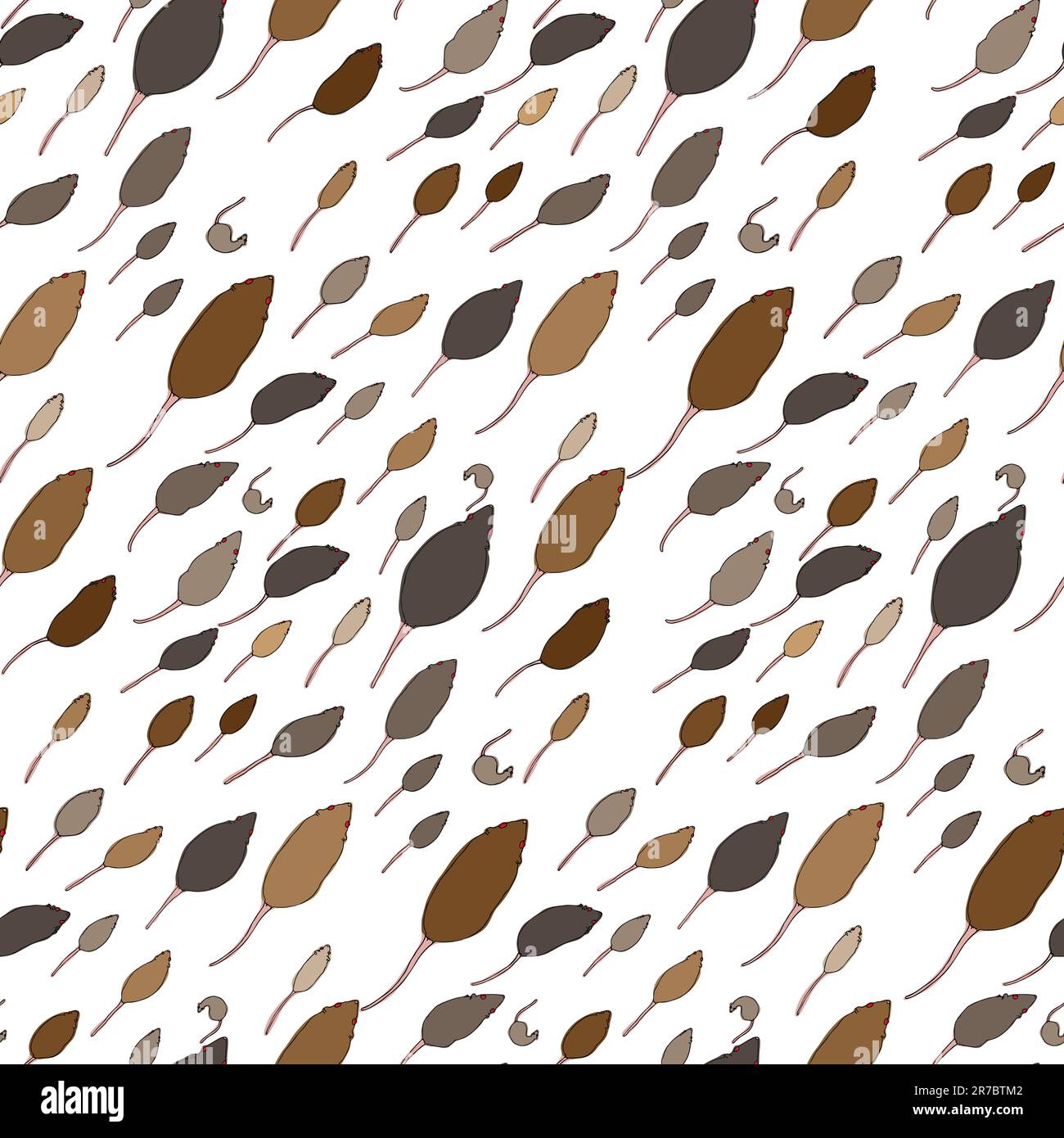 Seamless pattern of various red-eyed rat cartoons for wallpaper and ...