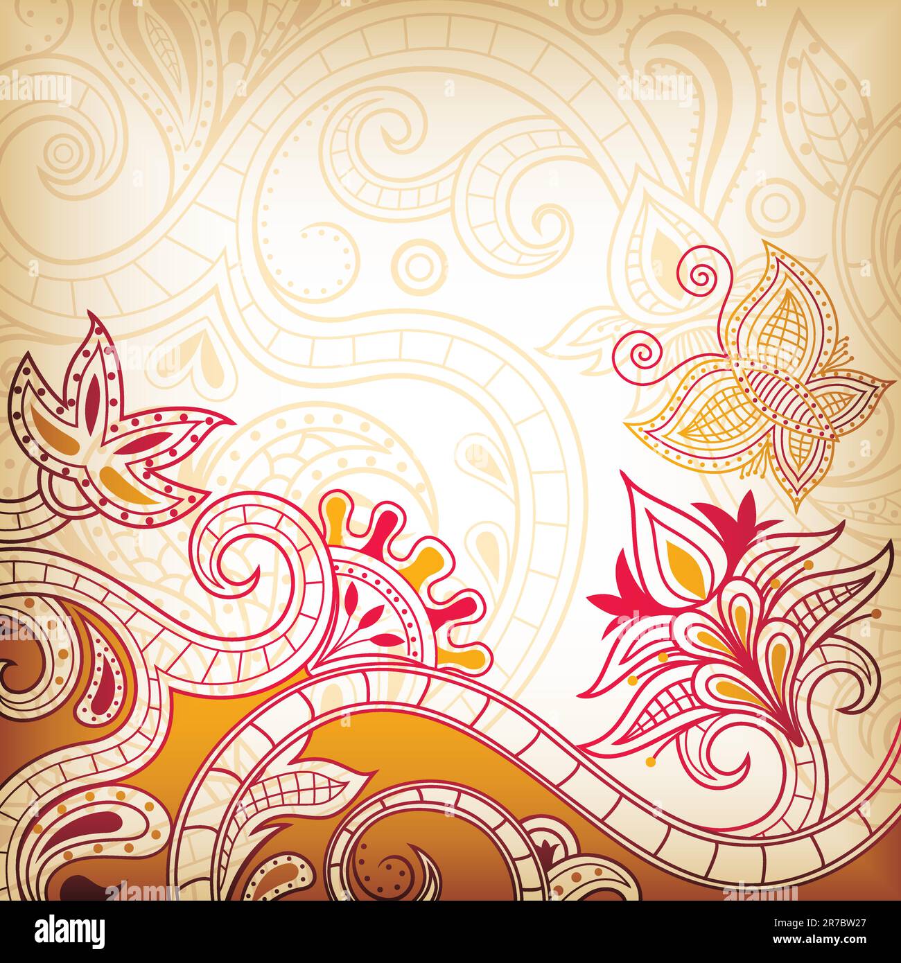 Illustration of abstract floral scrolls in asia style Stock Vector ...