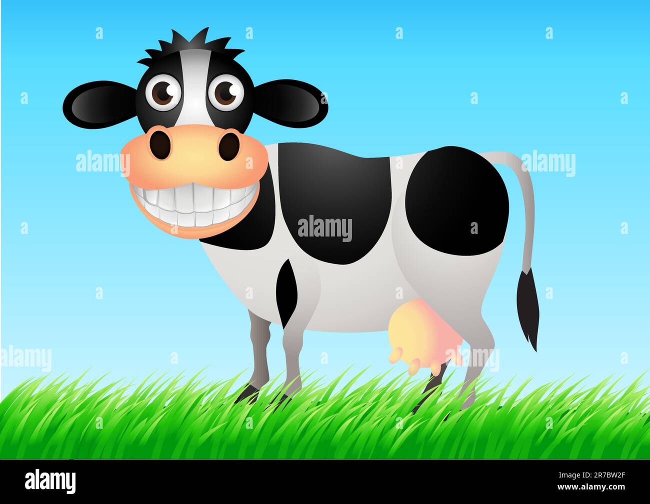 Funny cow cartoon illustration Stock Vector Image & Art - Alamy