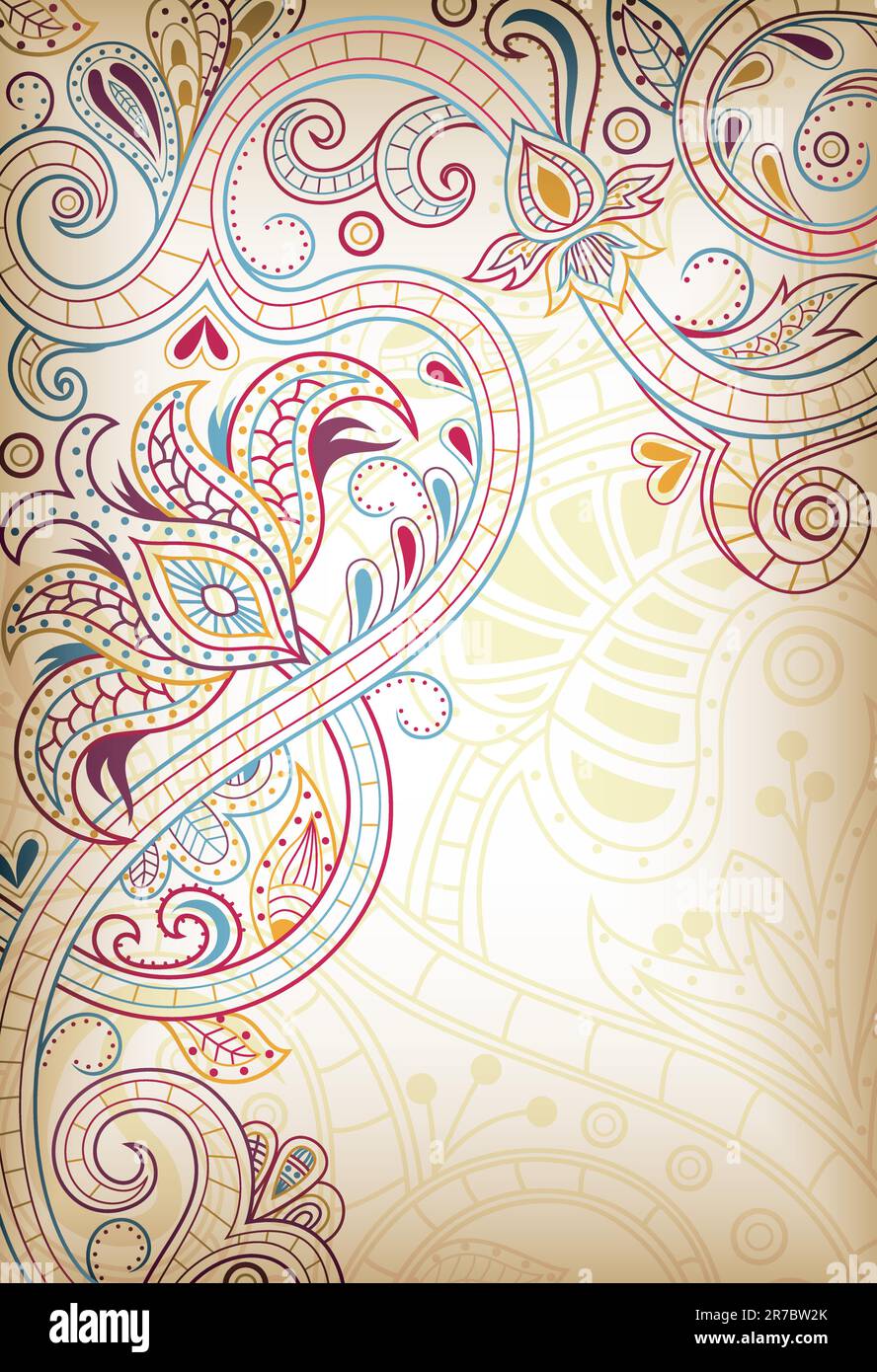 Illustration of abstract floral scrolls in asia style Stock Vector ...