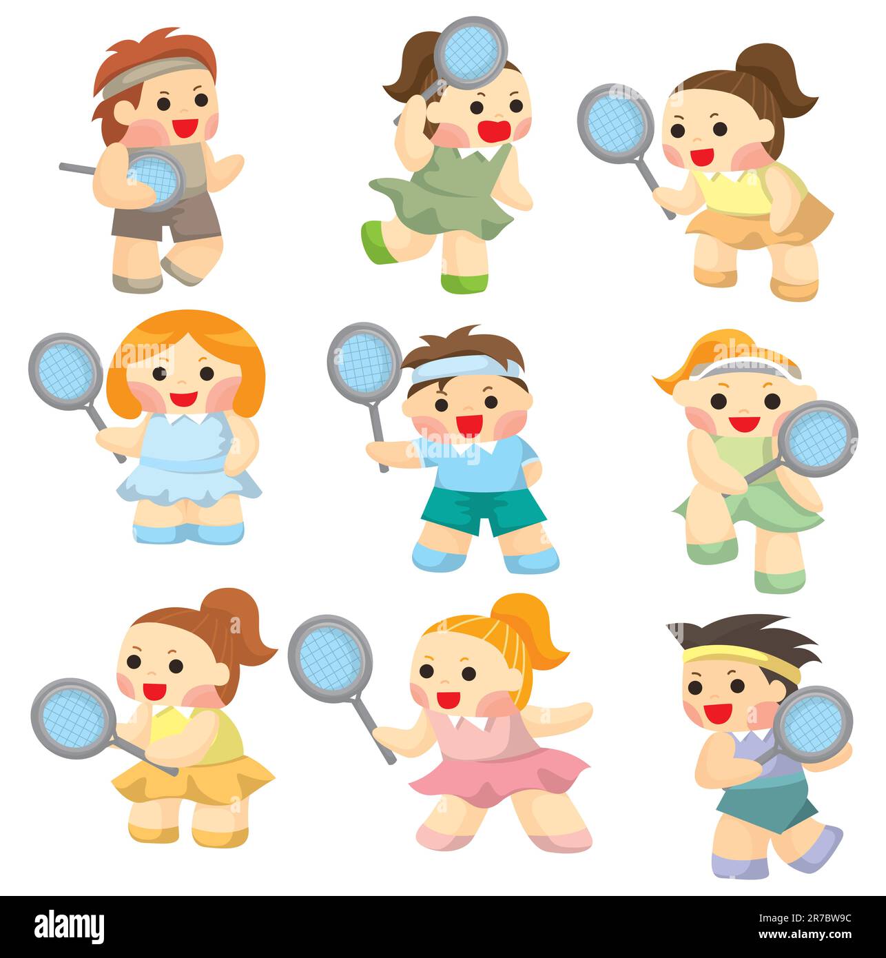 Cartoon tennis female Cut Out Stock Images & Pictures - Alamy
