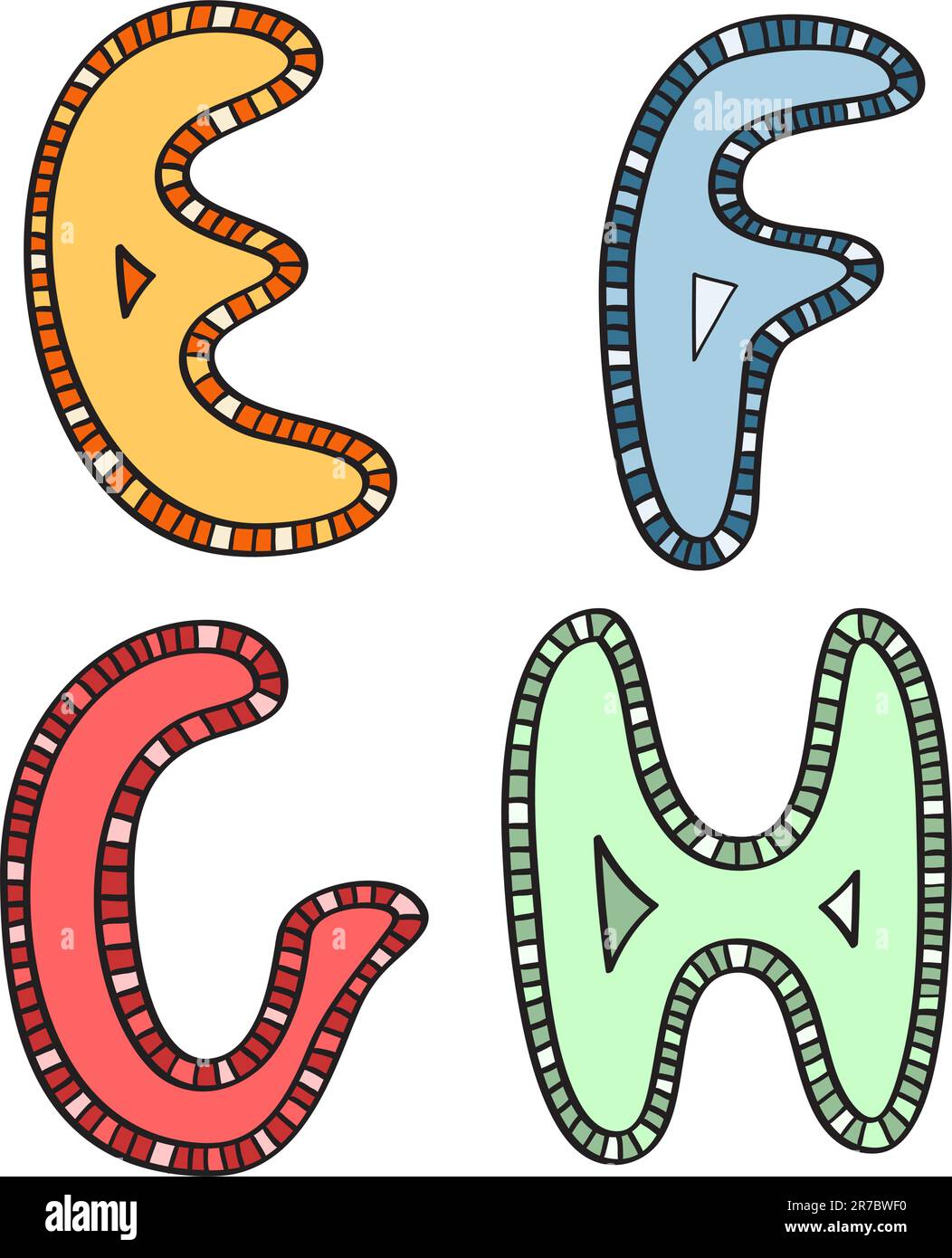 vector ethnic letters of latin alphabet Stock Vector Image & Art - Alamy