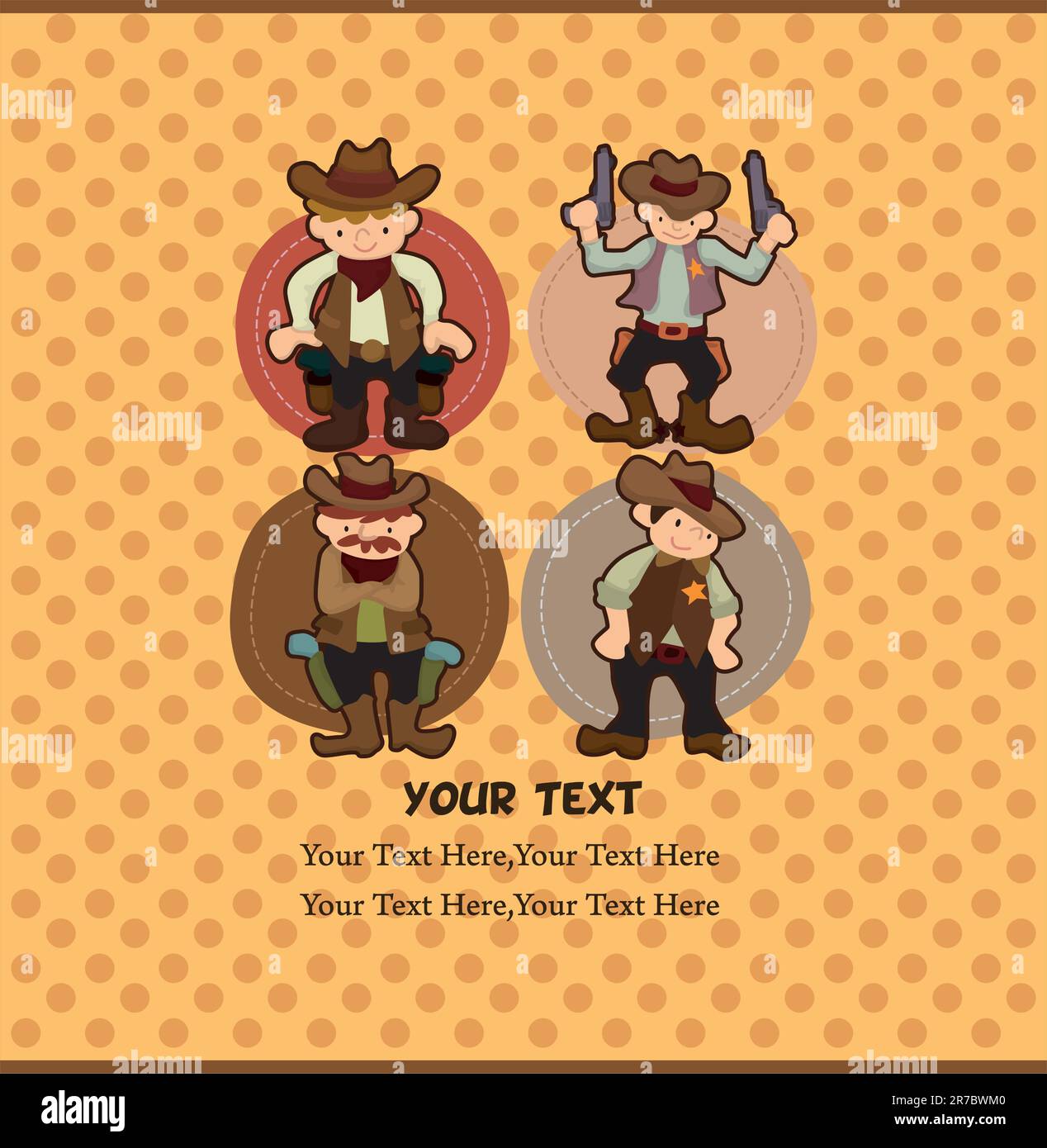 cartoon cowboy card Stock Vector Image & Art - Alamy