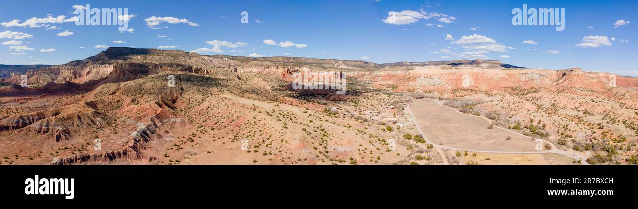 Aerial photograph of Georgia O'Keefe's Ghost Ranch, near Abiquiu, New ...