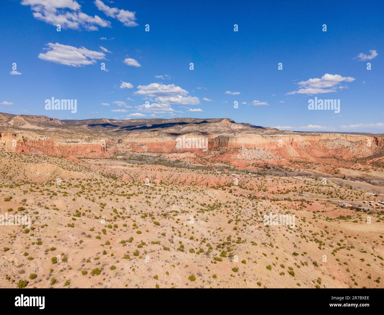 Aerial photograph of Georgia O'Keefe's Ghost Ranch, near Abiquiu, New ...