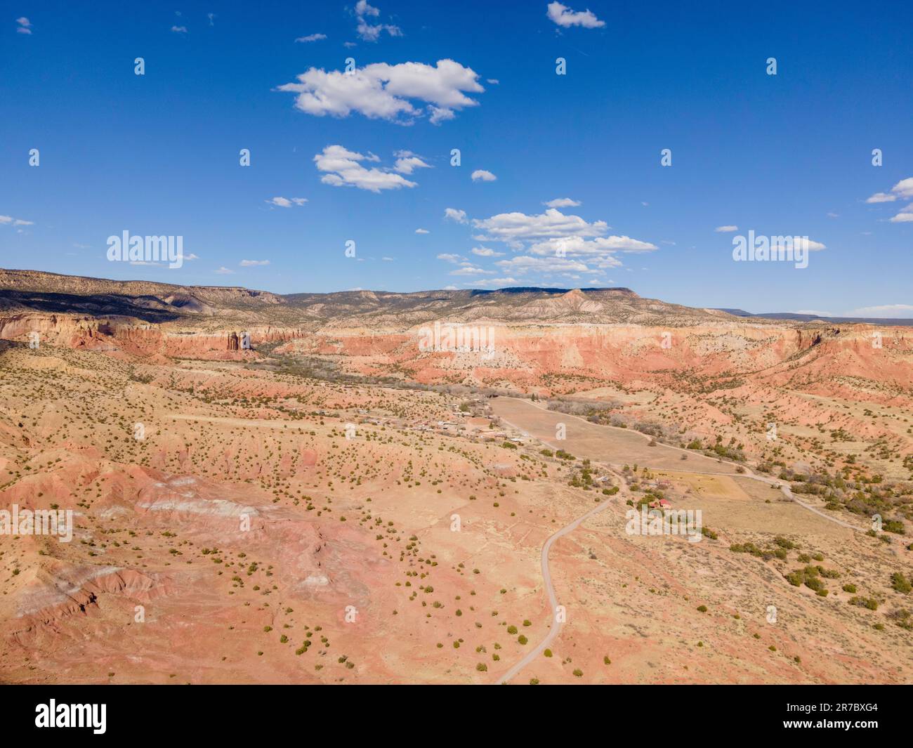 Aerial photograph of Georgia O'Keefe's Ghost Ranch, near Abiquiu, New ...