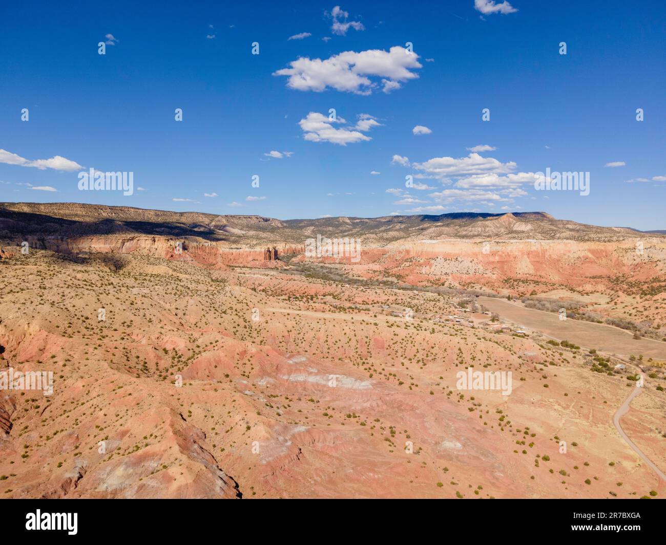 Aerial photograph of Georgia O'Keefe's Ghost Ranch, near Abiquiu, New ...