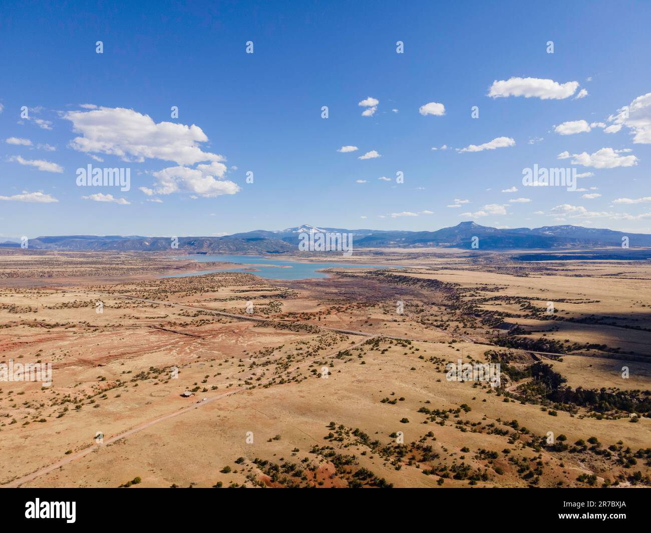 Aerial photograph of Abiquiu Lake, near Abiquiu, New Mexico, USA, on a ...