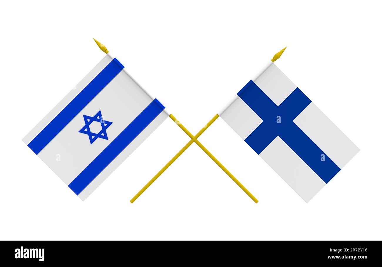 Flags of Finland and Israel, 3d render, isolated Stock Photo - Alamy