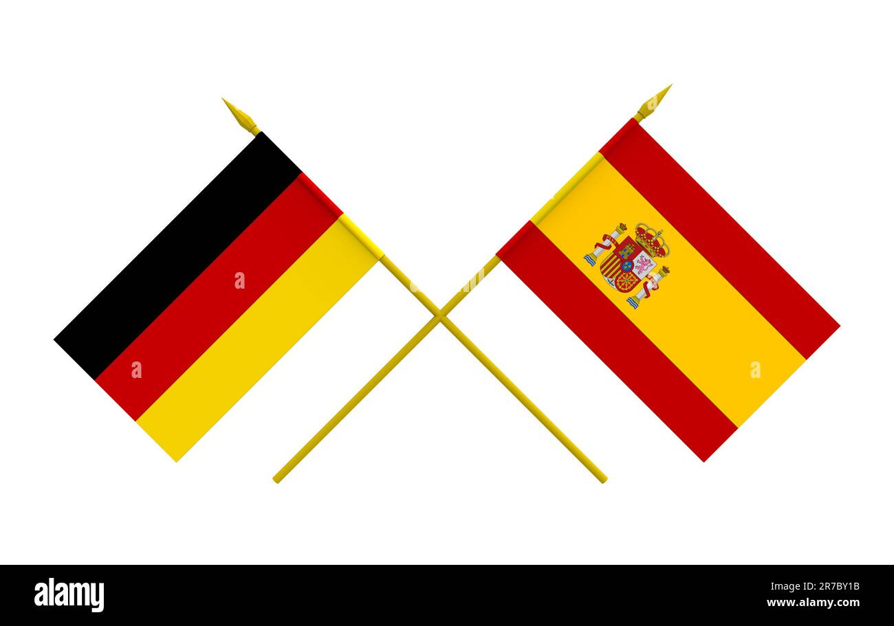 Flags of Germany and Spain, 3d render, isolated Stock Photo - Alamy