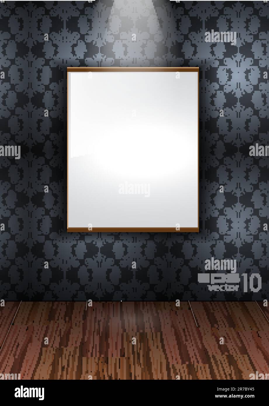 Contemporary Elegant Showroom wall with wood parquet and vintage ...