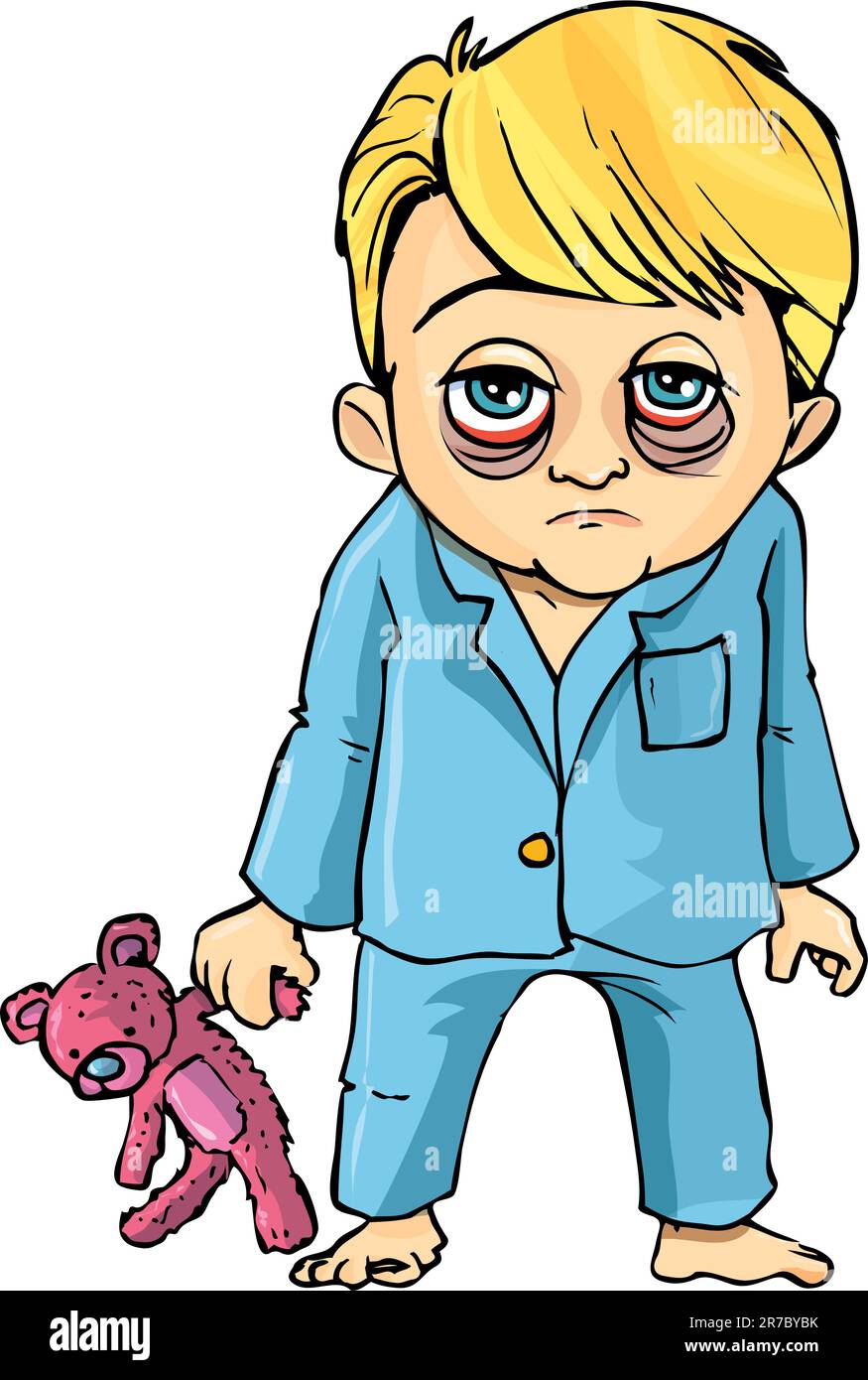 Cartoon of sick little boy. Isolated on white Stock Vector Image & Art ...