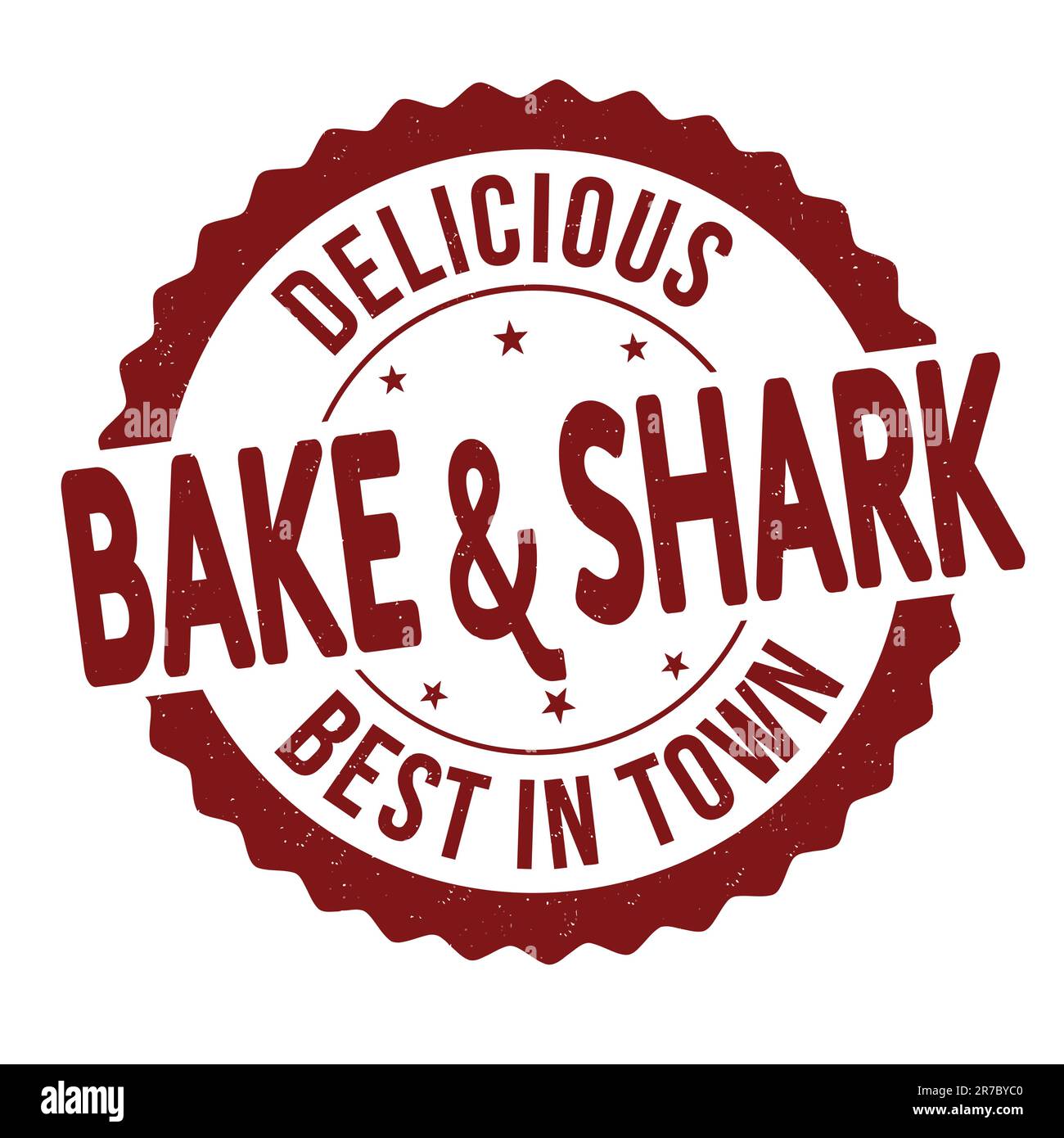 Bake and Shark grunge rubber stamp on white background, vector ...