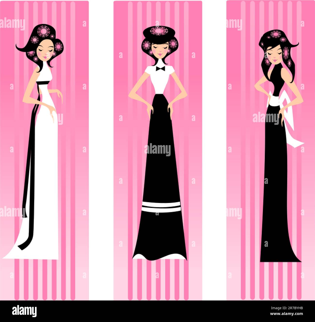 Three pink vintage style Stock Vector Images - Alamy