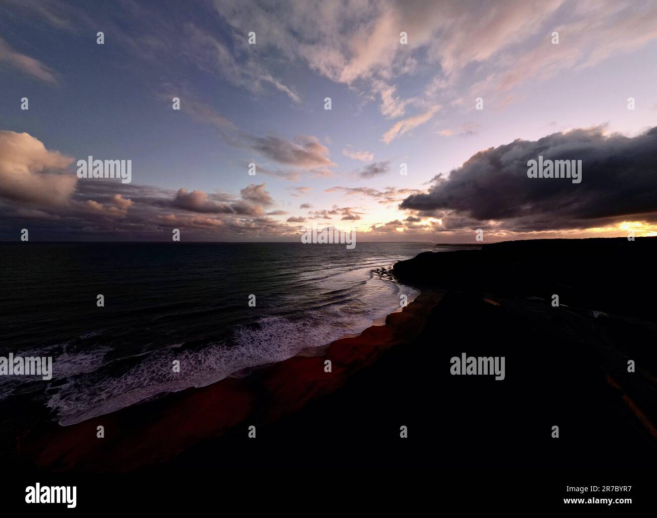 A glorious sunset is captured on a picturesque evening, with the sky ...