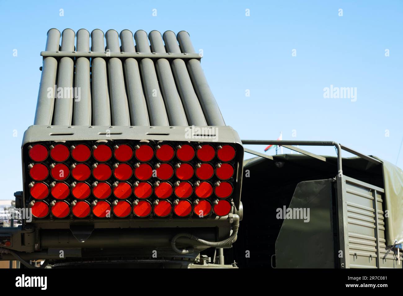 Russian multi-barreled rocket artillery on a vehicle Stock Photo - Alamy