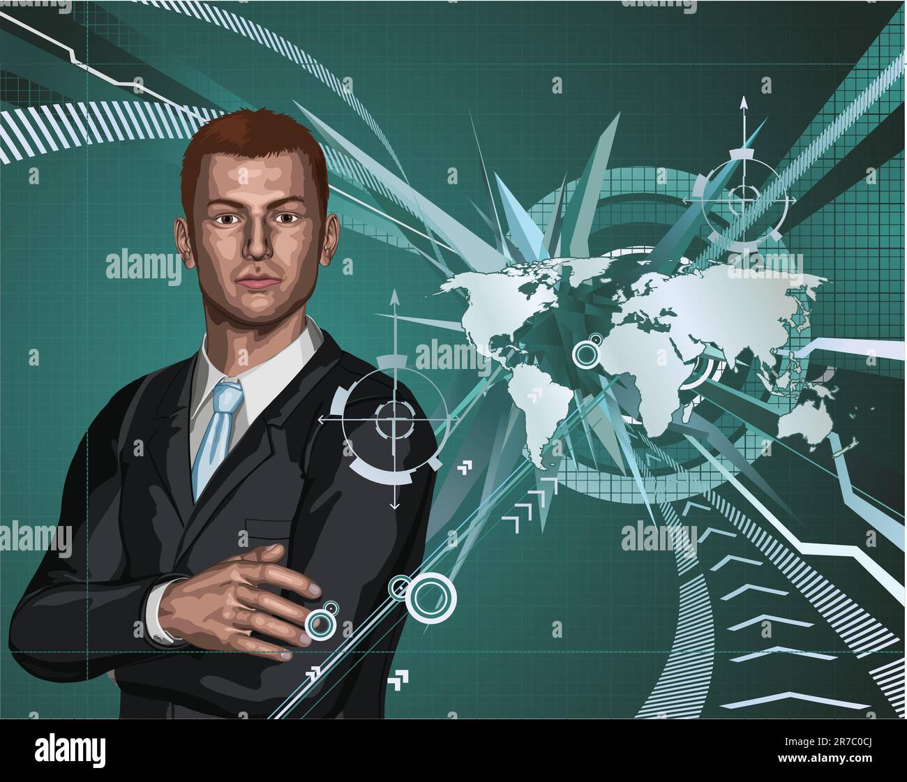 Folded world map in Stock Vector Images - Alamy