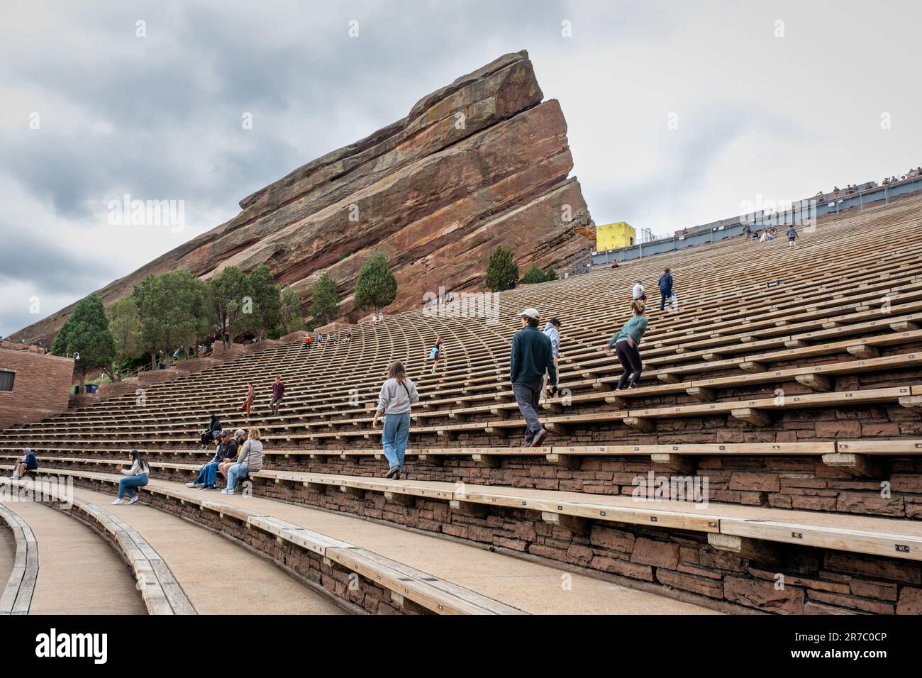 People walking in Red Rocks Amphitheatre outside Denver, Colorado Stock ...