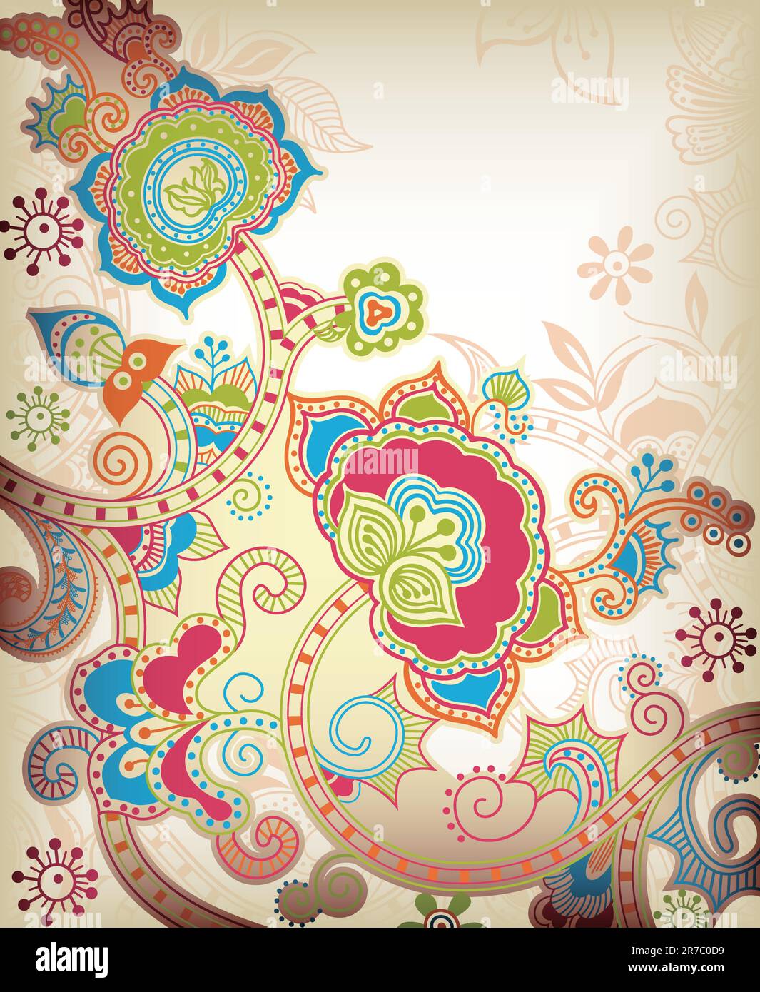 Illustration of abstract floral scrolls Stock Vector Image & Art - Alamy