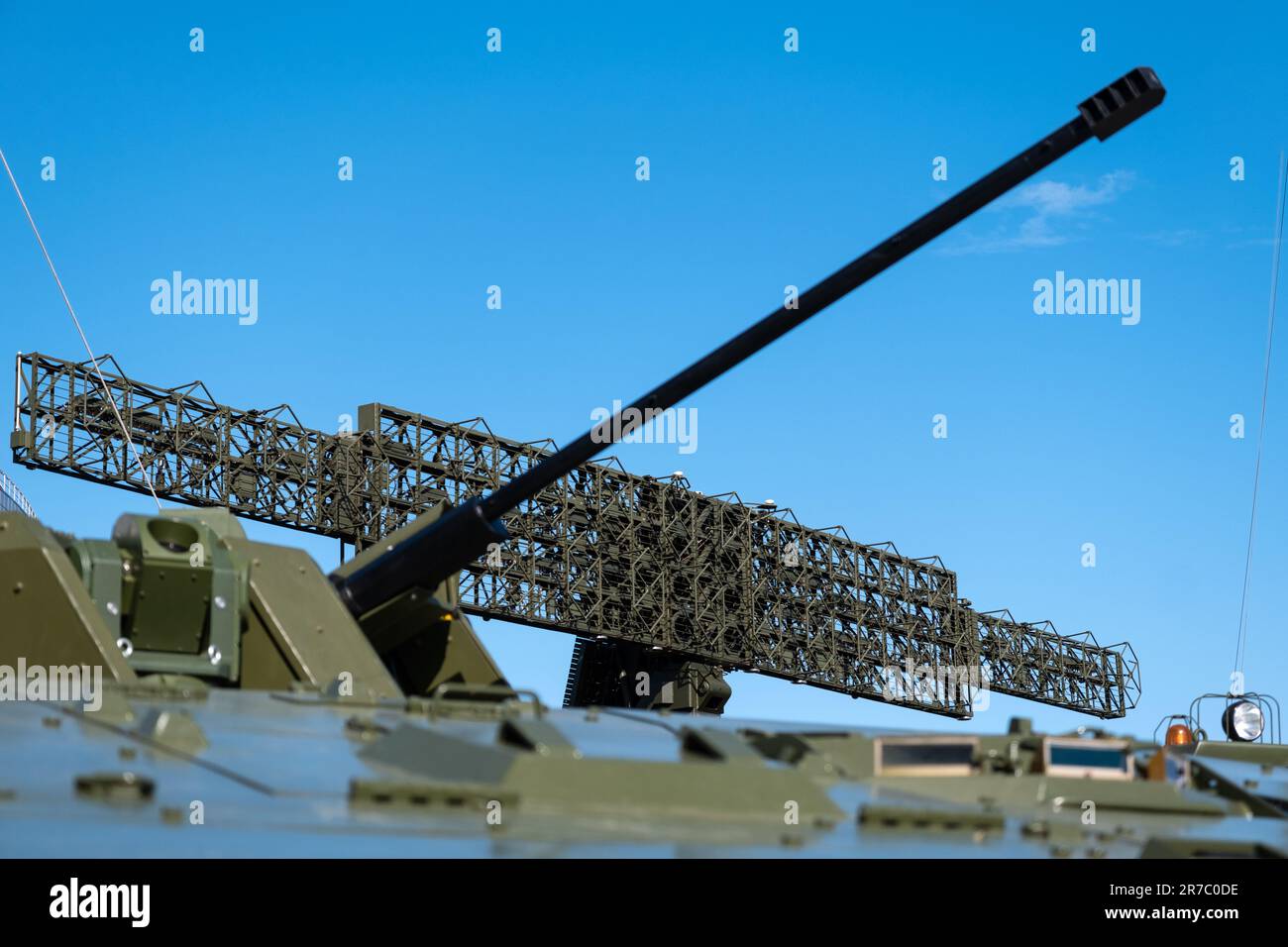 Heavy machine gun on a military vehicle, modern military equipment ...