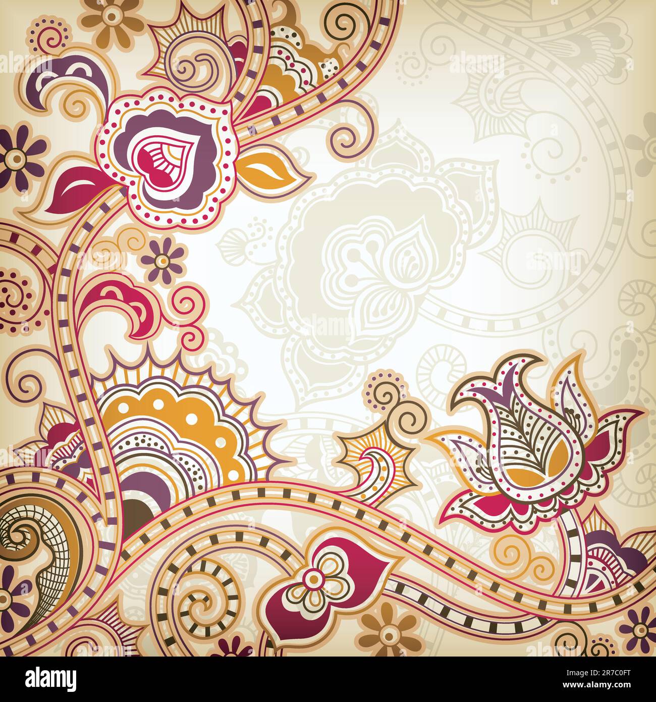 Illustration of abstract floral scrolls Stock Vector Image & Art - Alamy