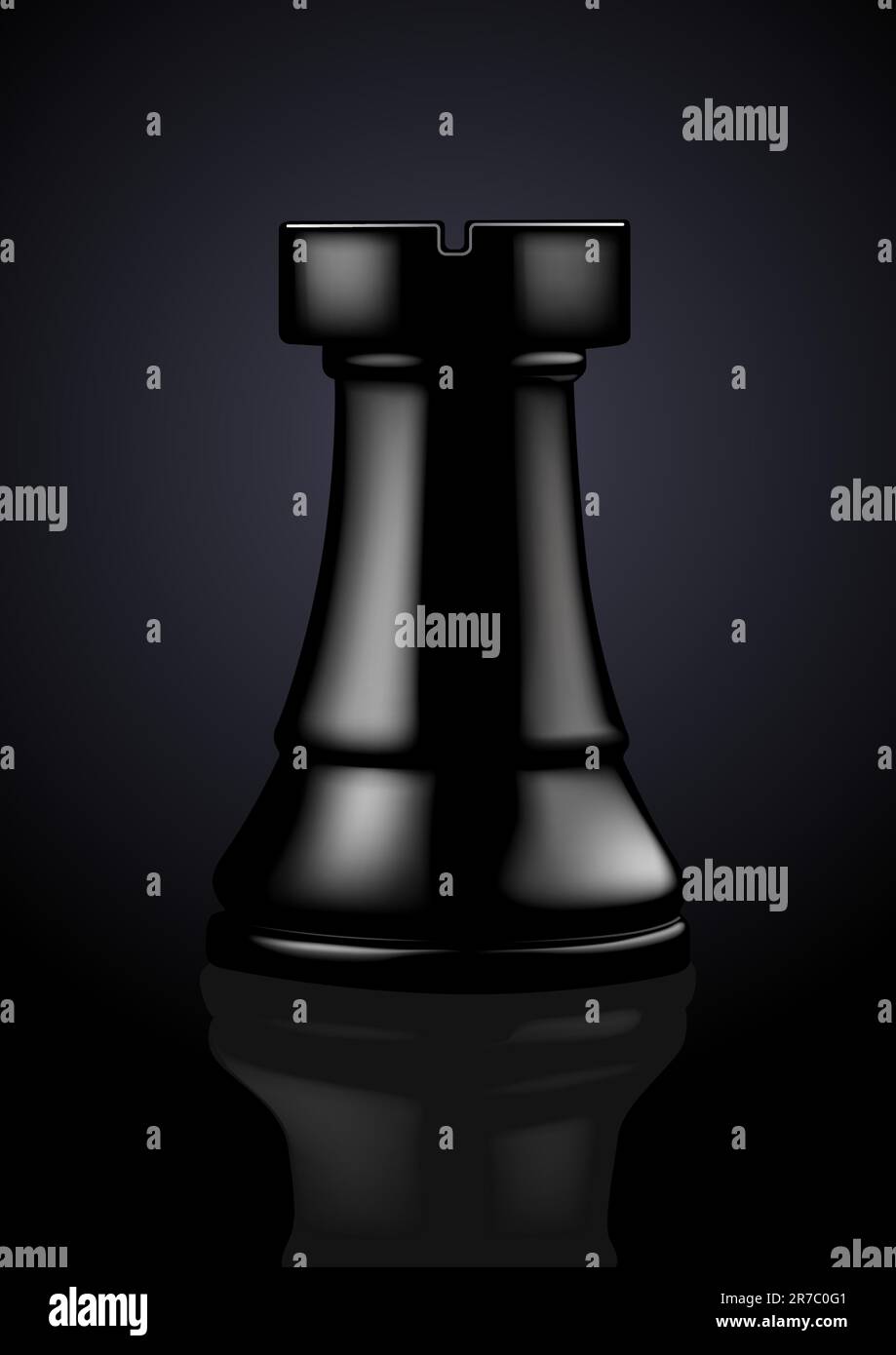 Chess Black Rook - Vector Illustration Stock Vector Image & Art - Alamy