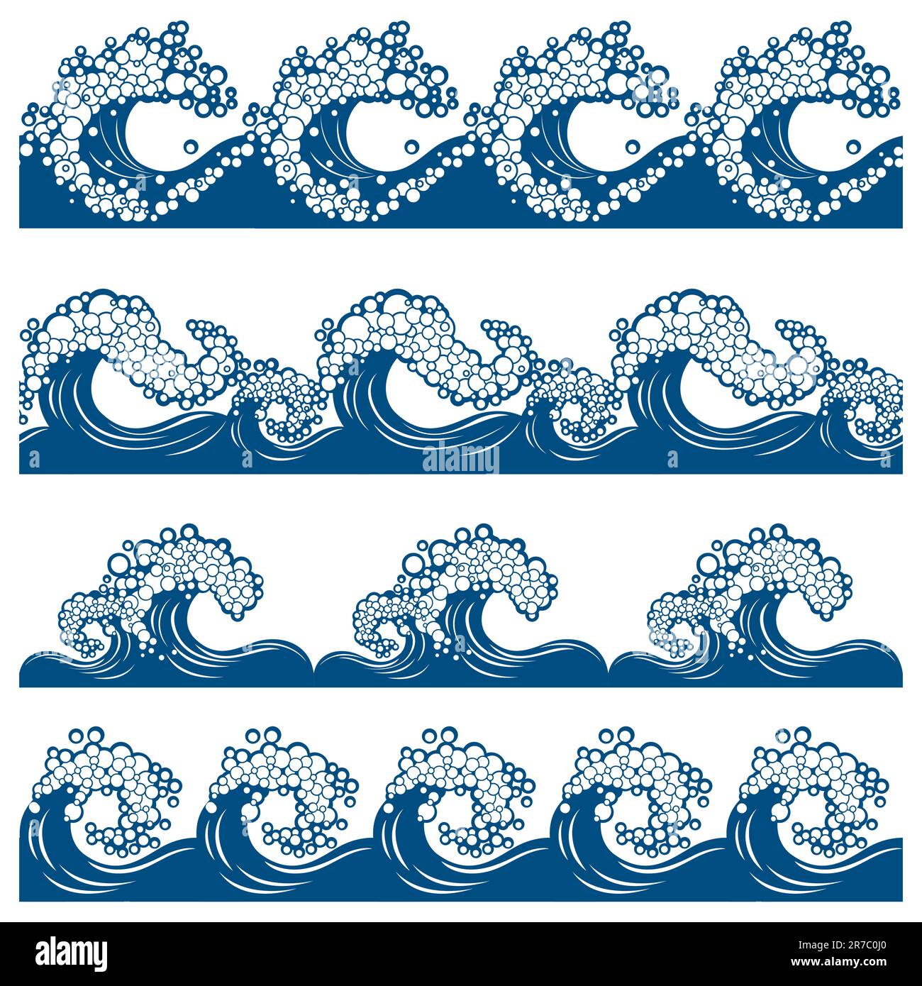 Set from of the four borders with the waves (can be repeated and scaled ...