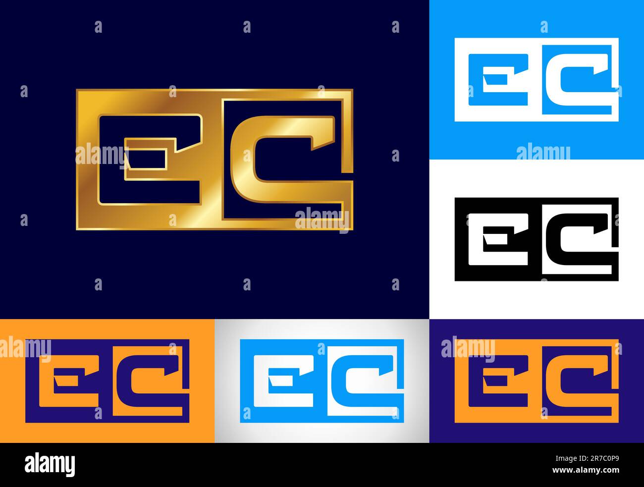 Initial Letter E C Logo Design Vector Template. Graphic Alphabet Symbol ...