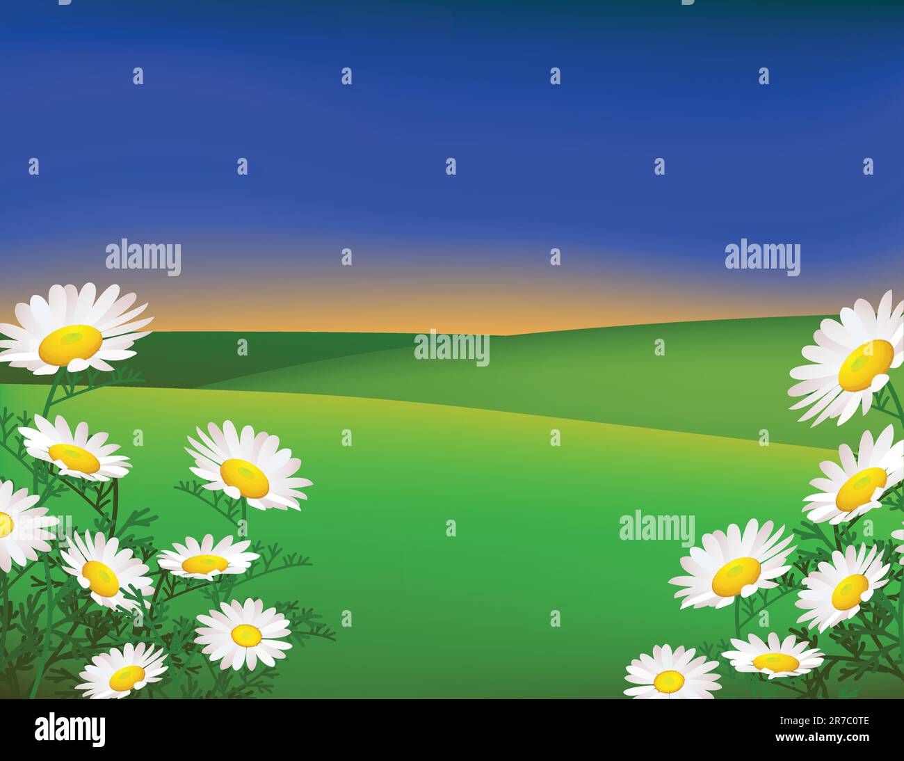 Beautiful spring sunset Stock Vector Images - Alamy