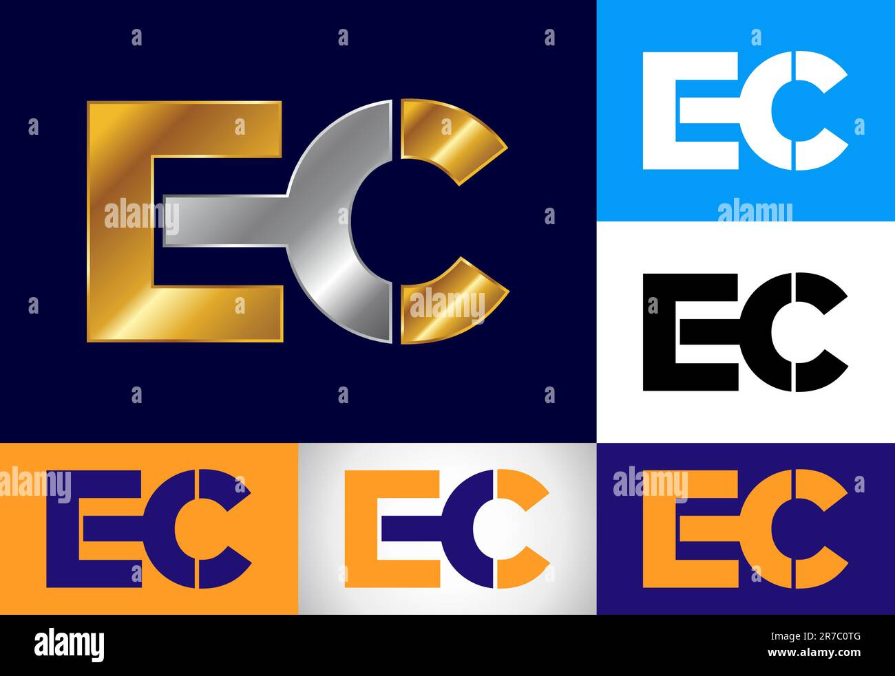 Initial Letter E C Logo Design Vector Template. Graphic Alphabet Symbol ...