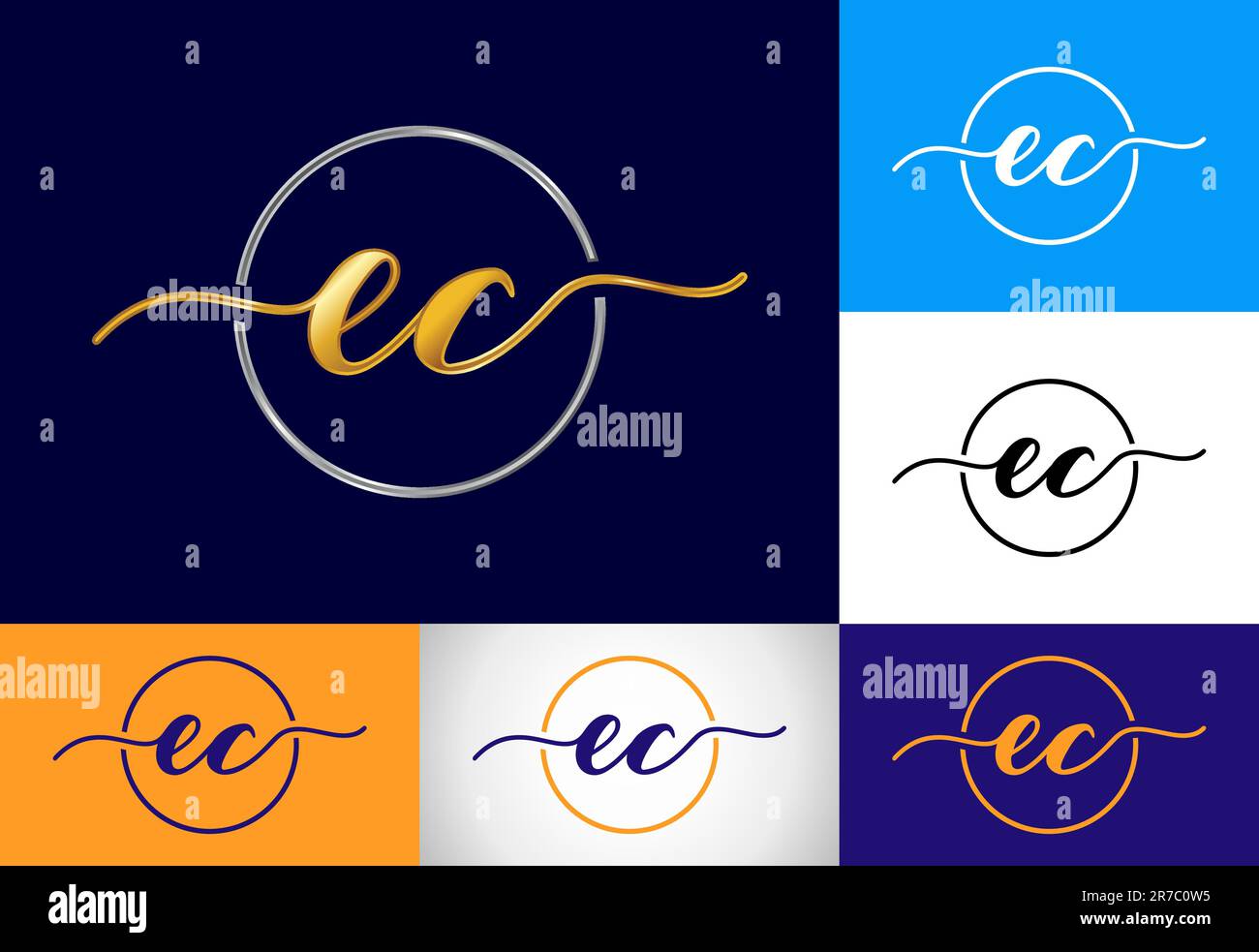 Initial Letter E C Logo Design Vector Template. Graphic Alphabet Symbol ...