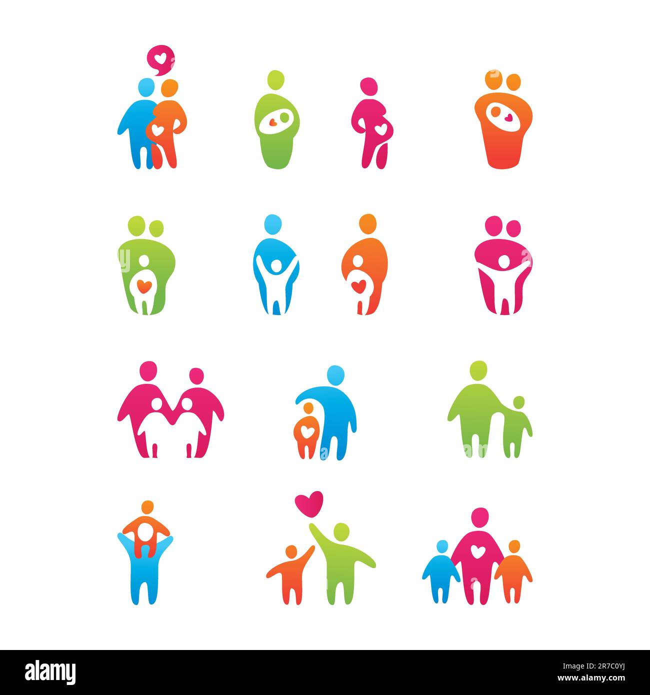 set of icons - kids and parents Stock Vector Image & Art - Alamy