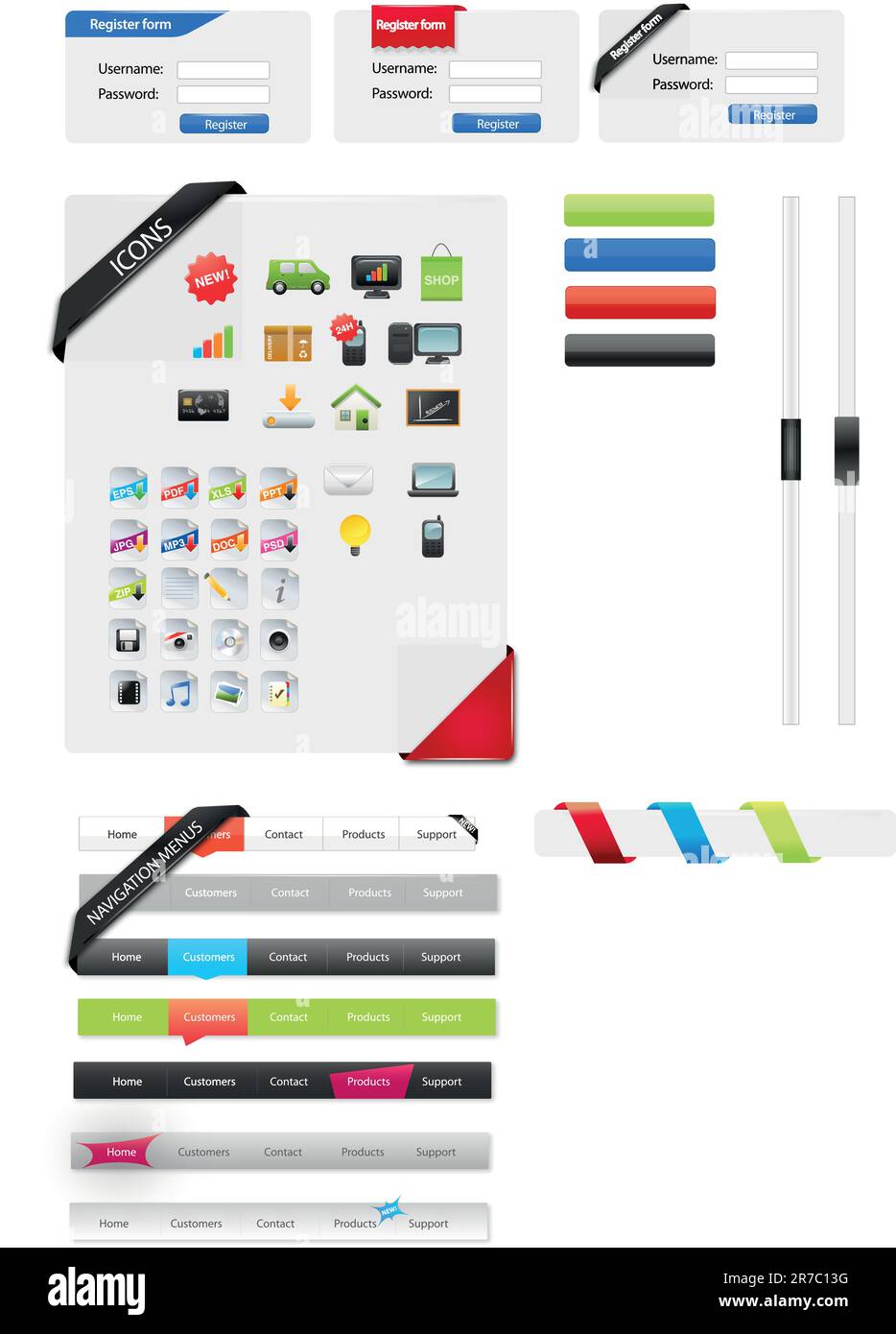 Large collection of web graphics Stock Vector Image & Art - Alamy