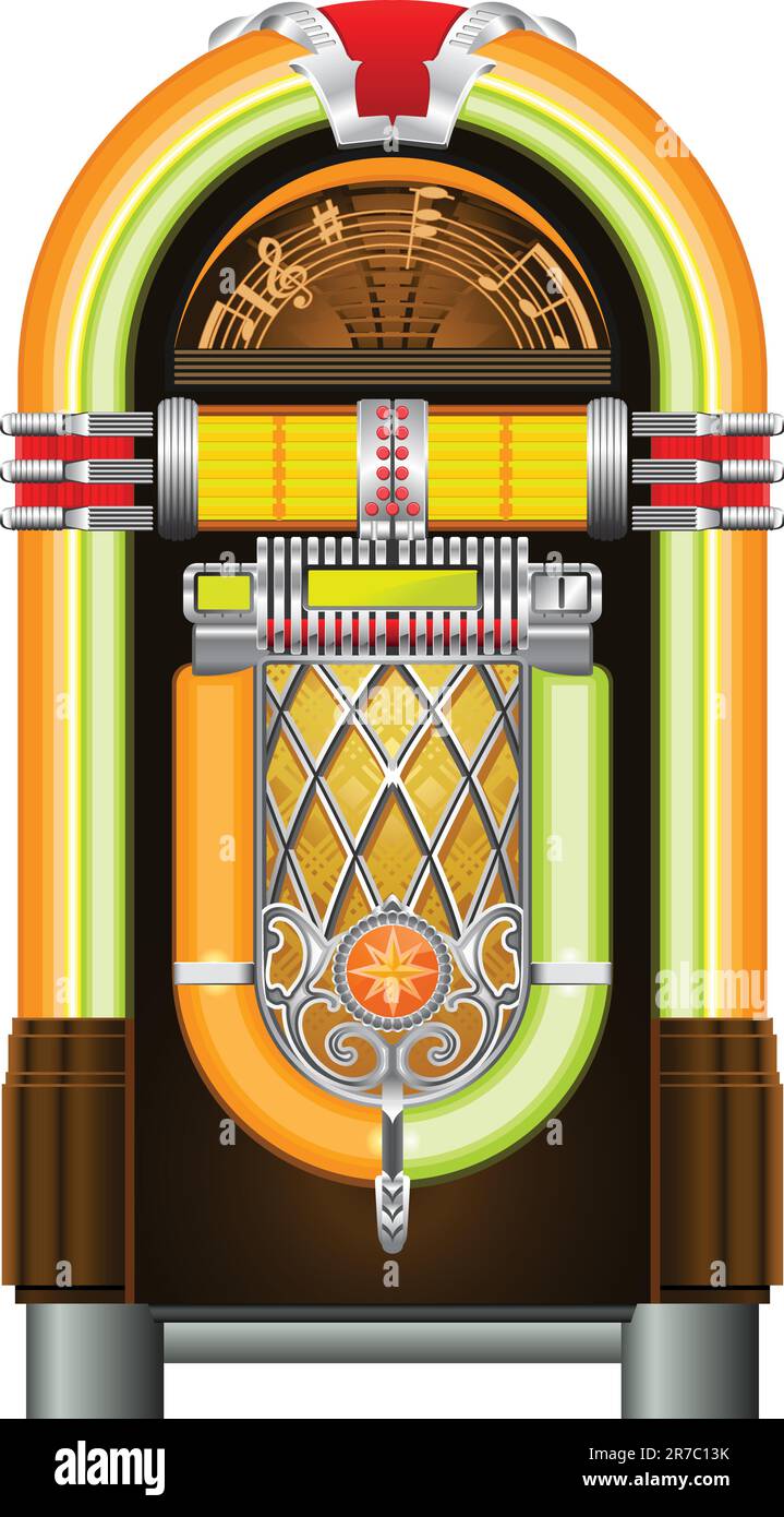 Jukebox - automated retro music-playing device Stock Vector Image & Art ...