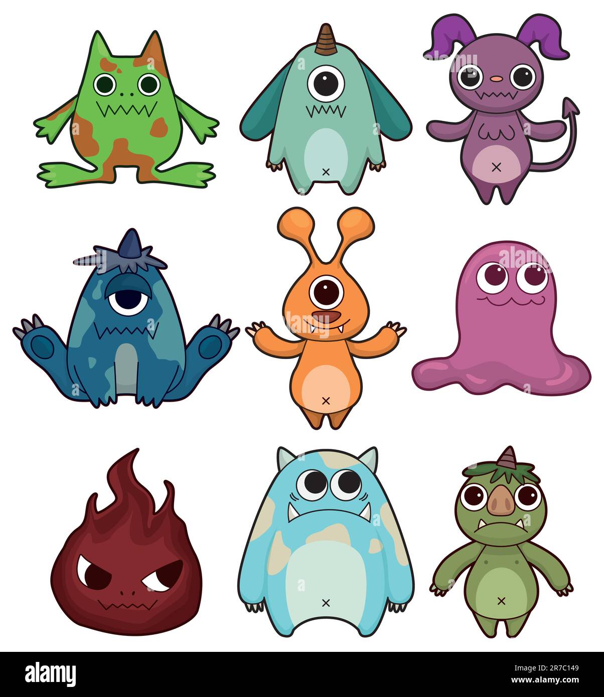 cartoon monster icon set Stock Vector Image & Art - Alamy