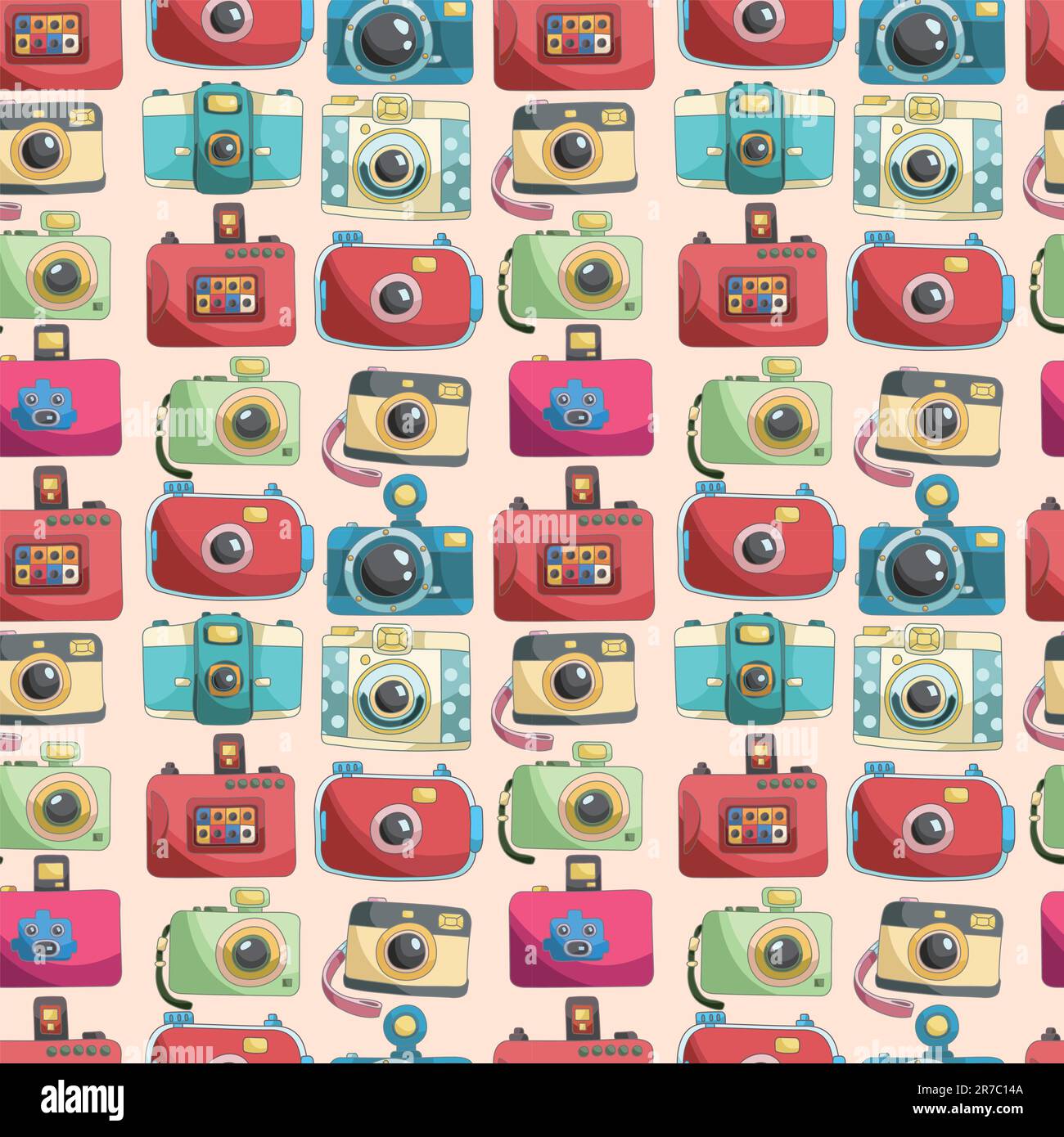 Vintage camera wallpaper Stock Vector Images - Alamy